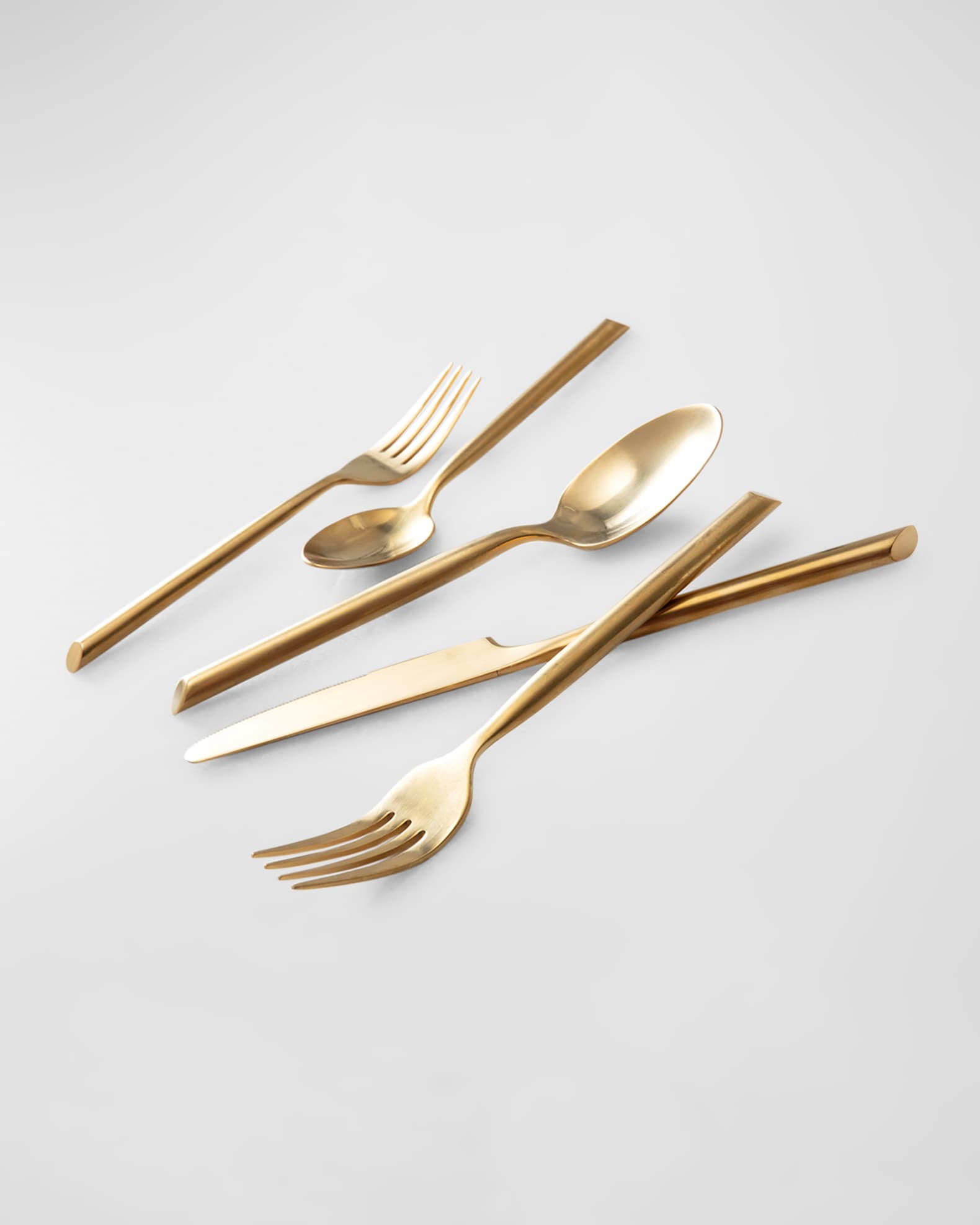 Fortessa Capri Brushed Gold 20-Piece Flatware Set | Neiman Marcus