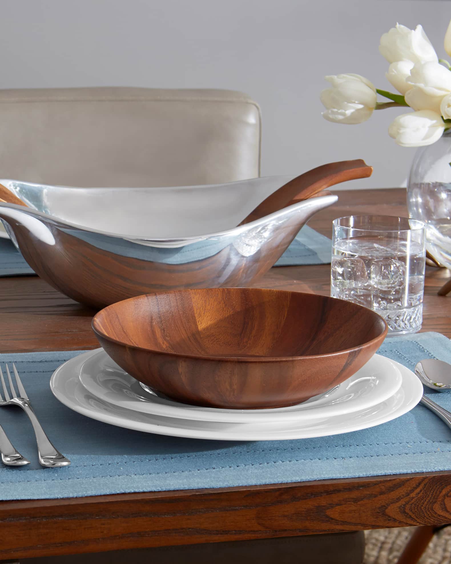 Nambe Skye Wood 12-Piece Dinnerware Set | Neiman Marcus