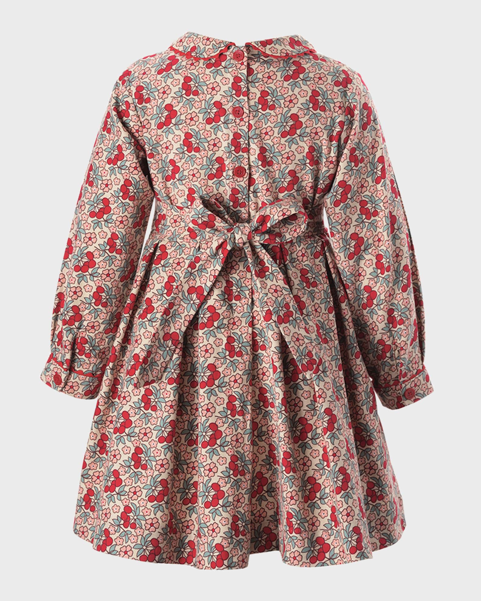 Rachel Riley Girl's Cherry & Floral-Print Pleated Dress, Size 2-8 ...