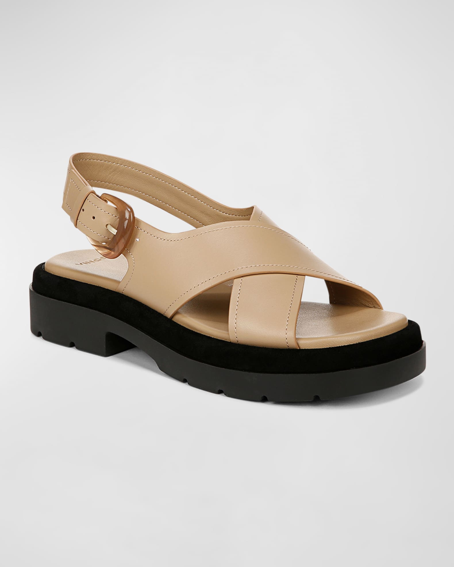 Vince Helena Leather Crisscross Slingback Sandals | Neiman Marcus