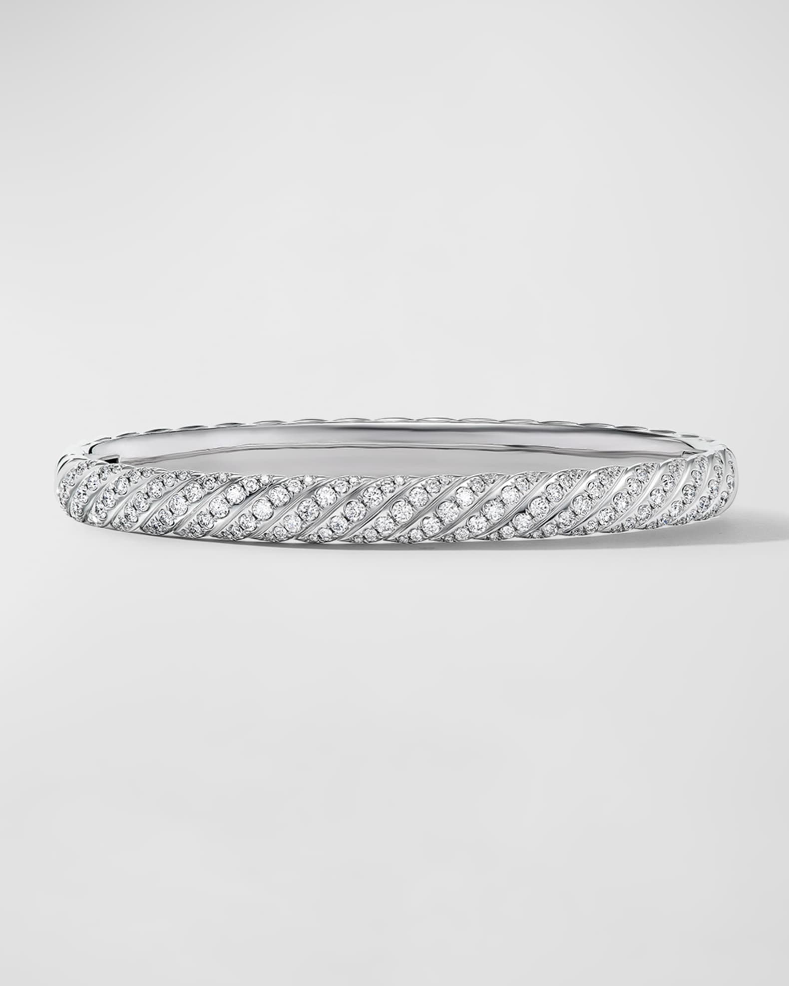 Sculpted Cable Bracelet with Diamonds in 18K White Gold Collection ...
