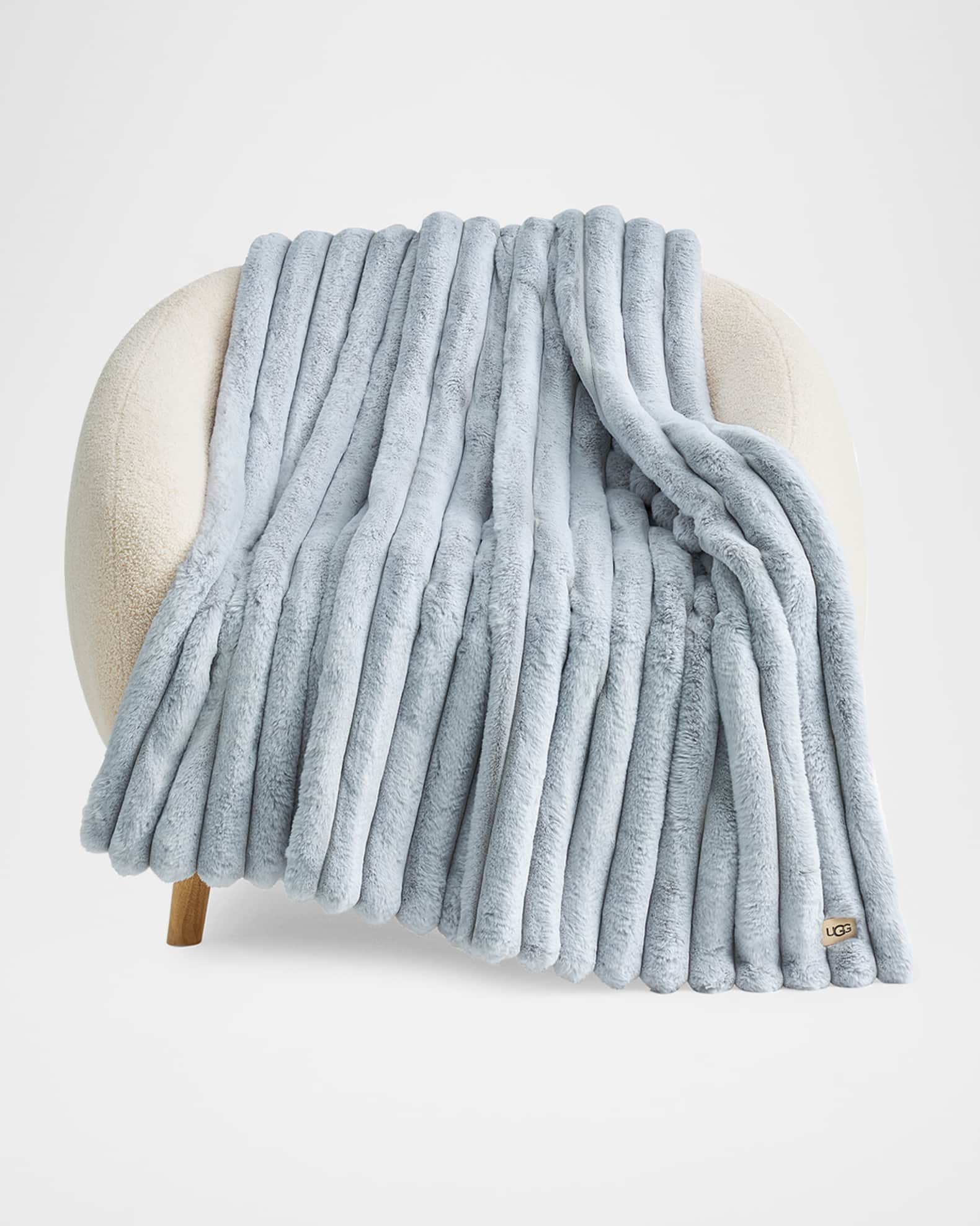 UGG Channel Quilt Faux Fur Throw Blanket | Neiman Marcus