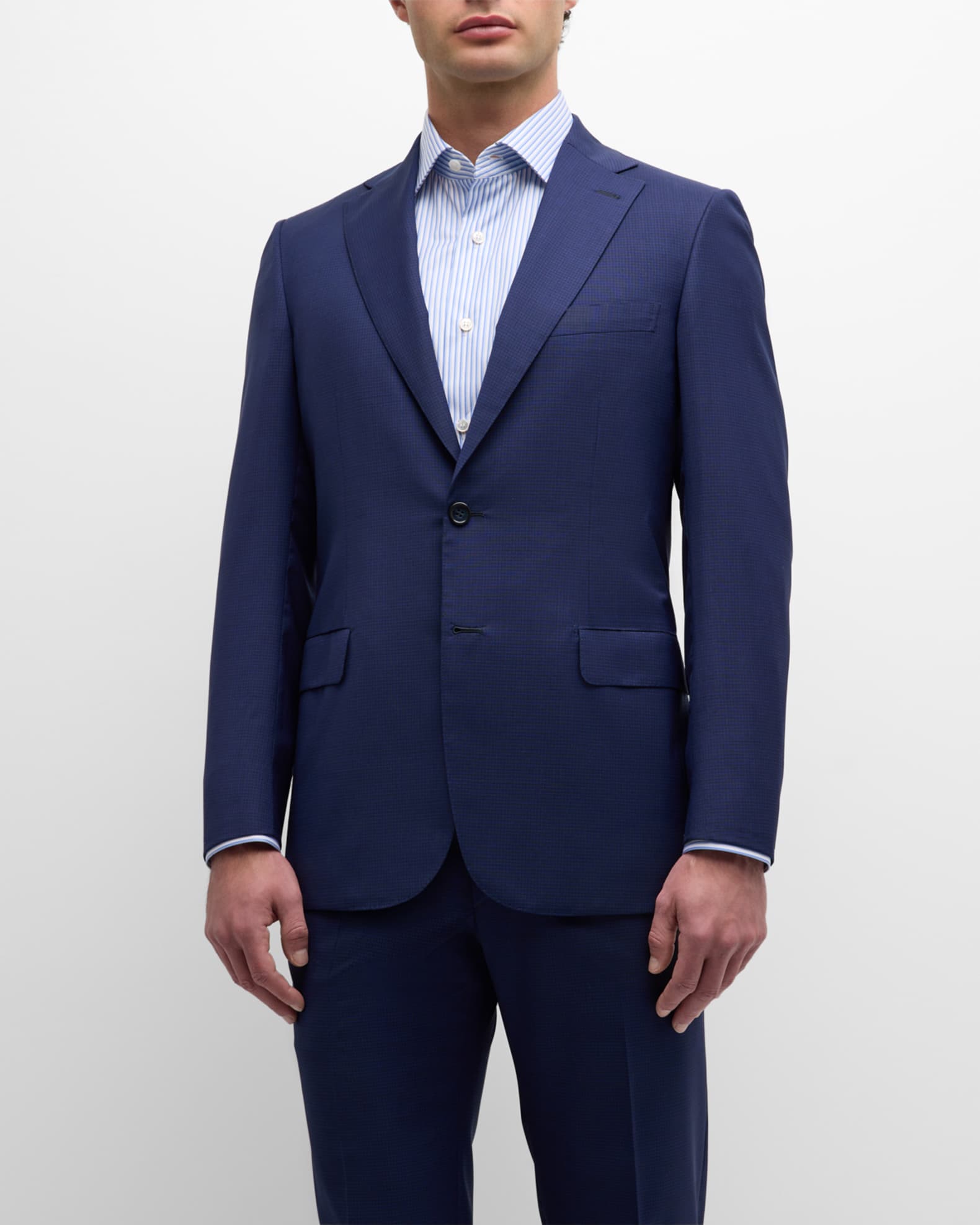Brioni Men's Tonal Check Wool Suit | Neiman Marcus