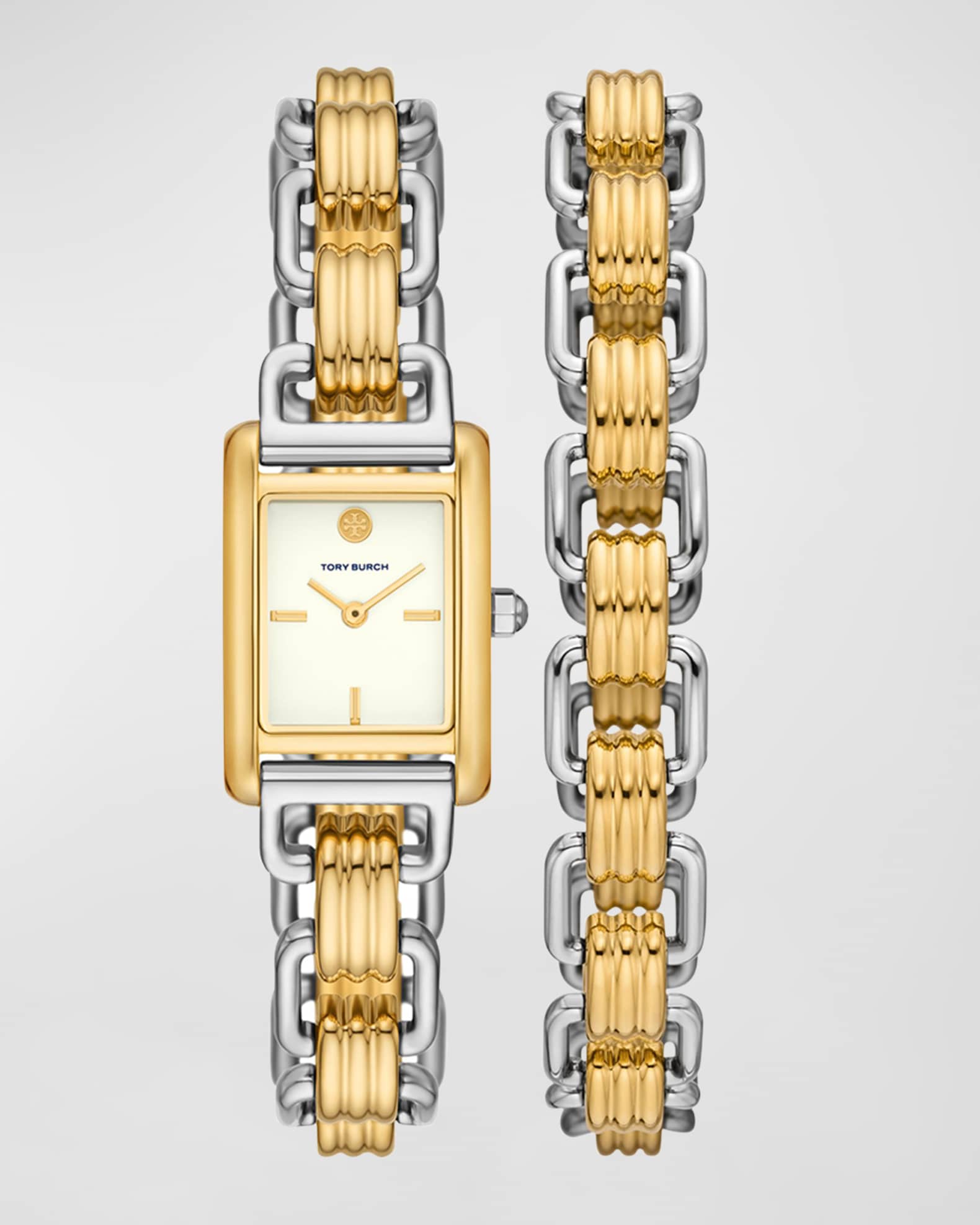 Tory Burch The Mini Eleanor Two Hand Two Tone Stainless Steel Watch ...