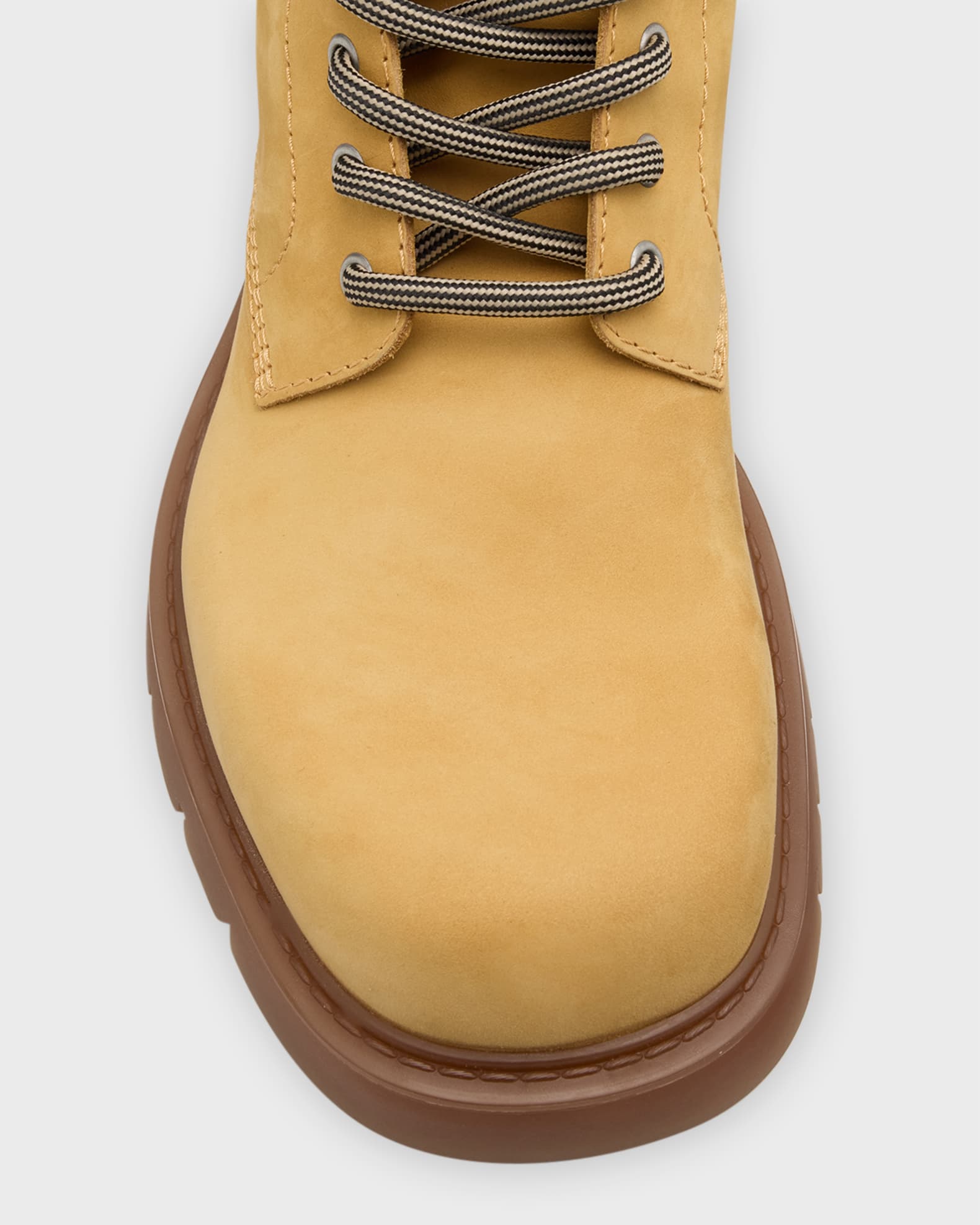 Bottega Veneta Haddock Nubuck Intrecciato Combat Booties | Neiman Marcus