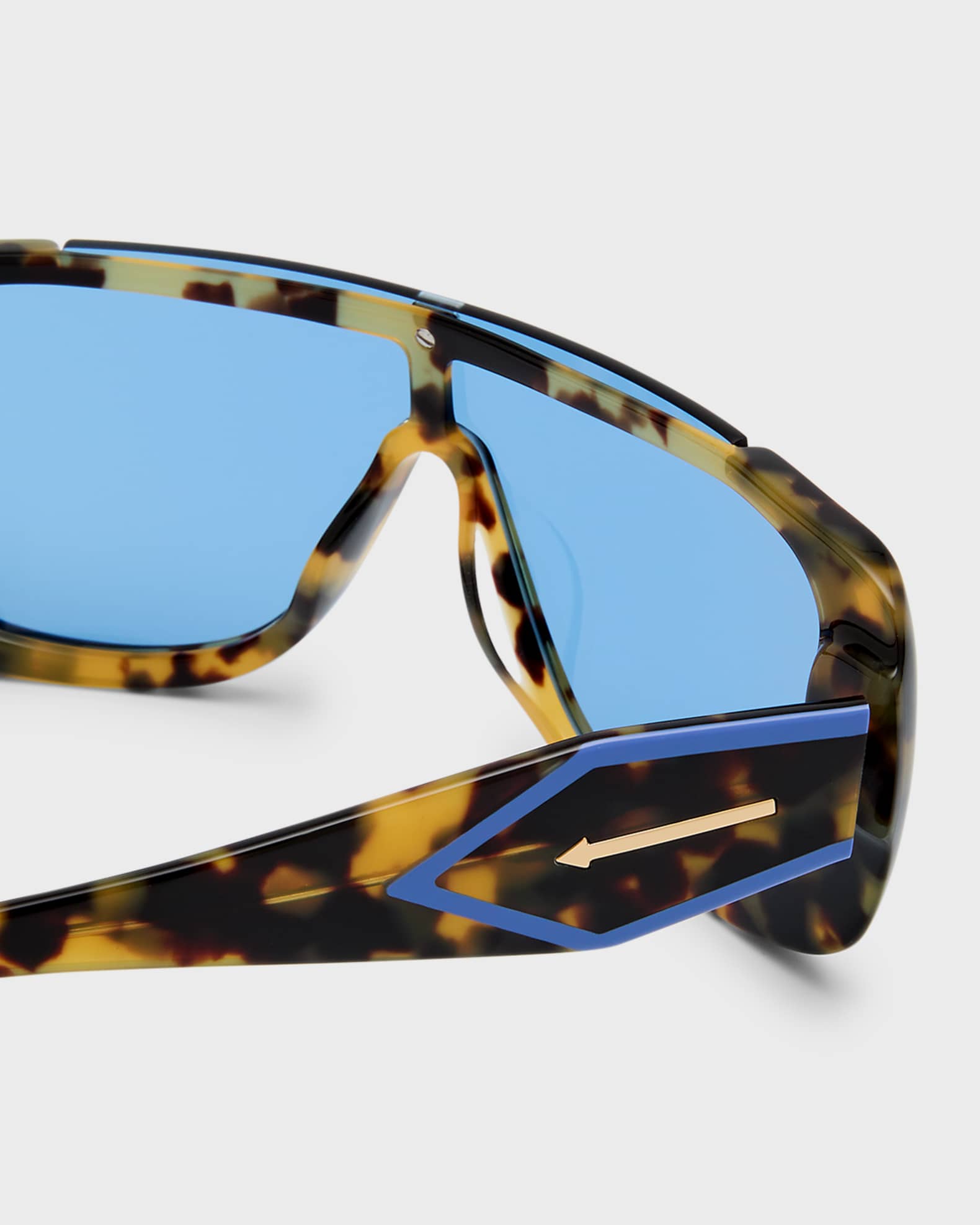 Karen Walker Logo Acetate Shield Sunglasses | Neiman Marcus