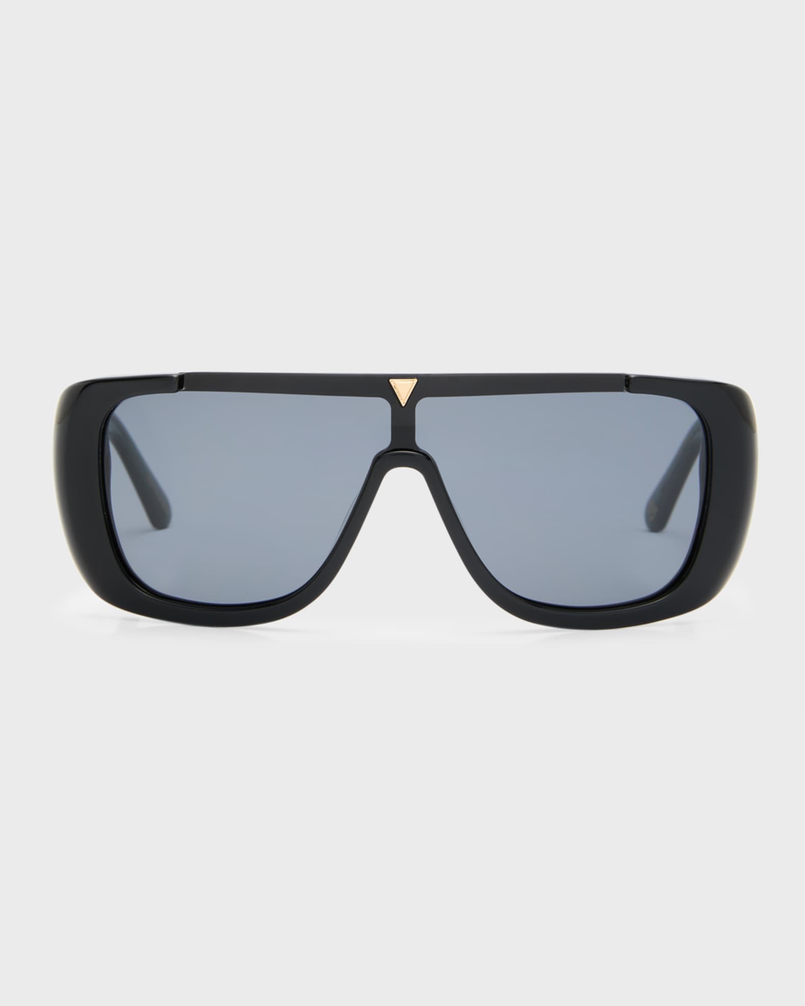Karen Walker Logo Acetate Shield Sunglasses | Neiman Marcus