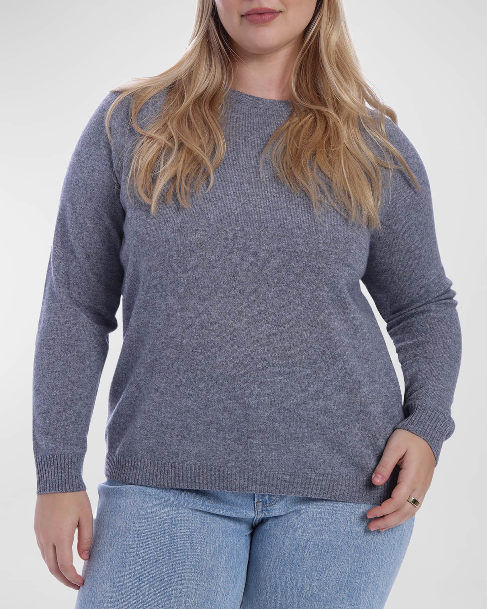 Minnie Rose Plus Size Cashmere Crewneck Sweater | Neiman Marcus