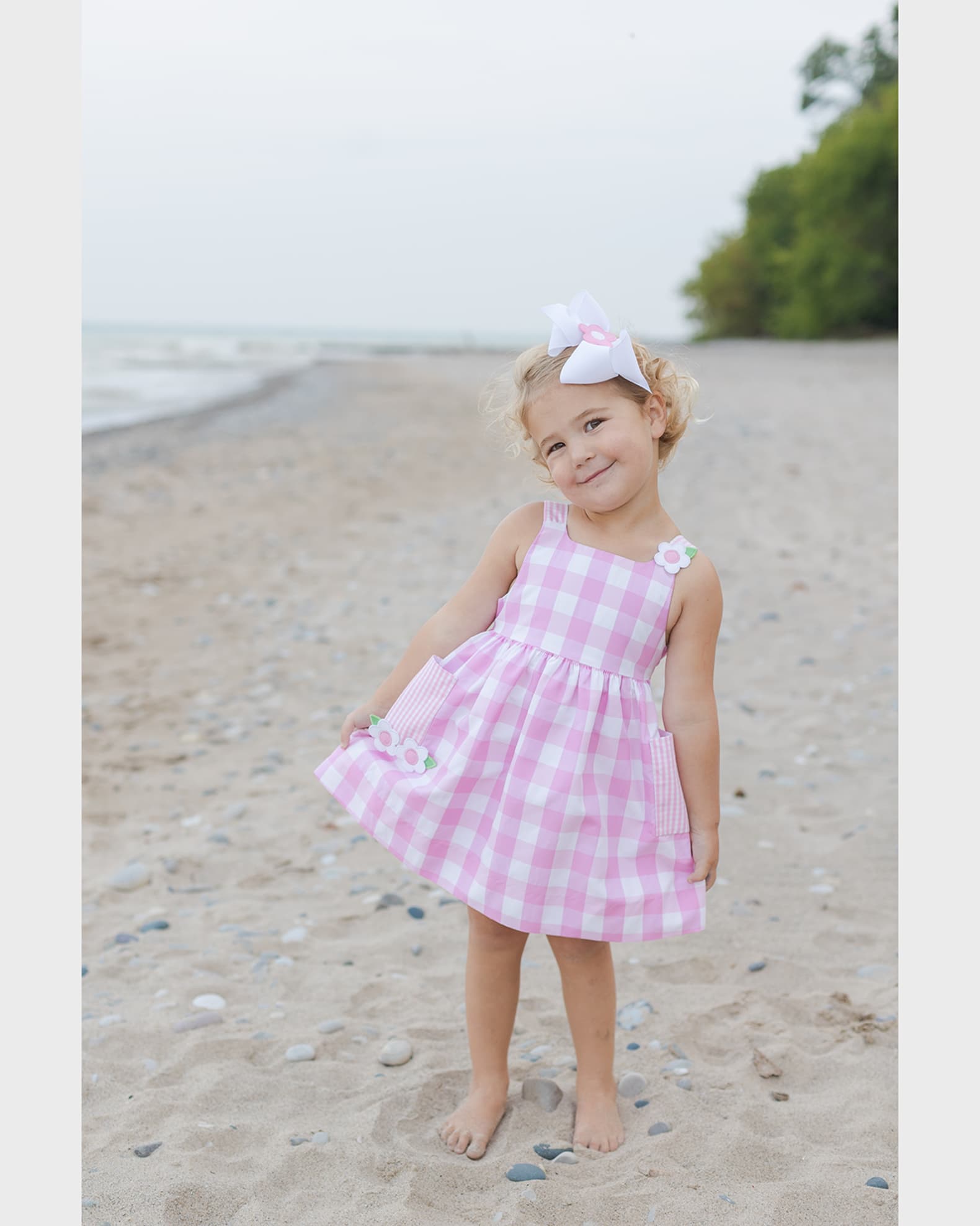 Florence Eiseman Girl's Gingham Printed Dress W/ Flowers, Size 2-6 ...