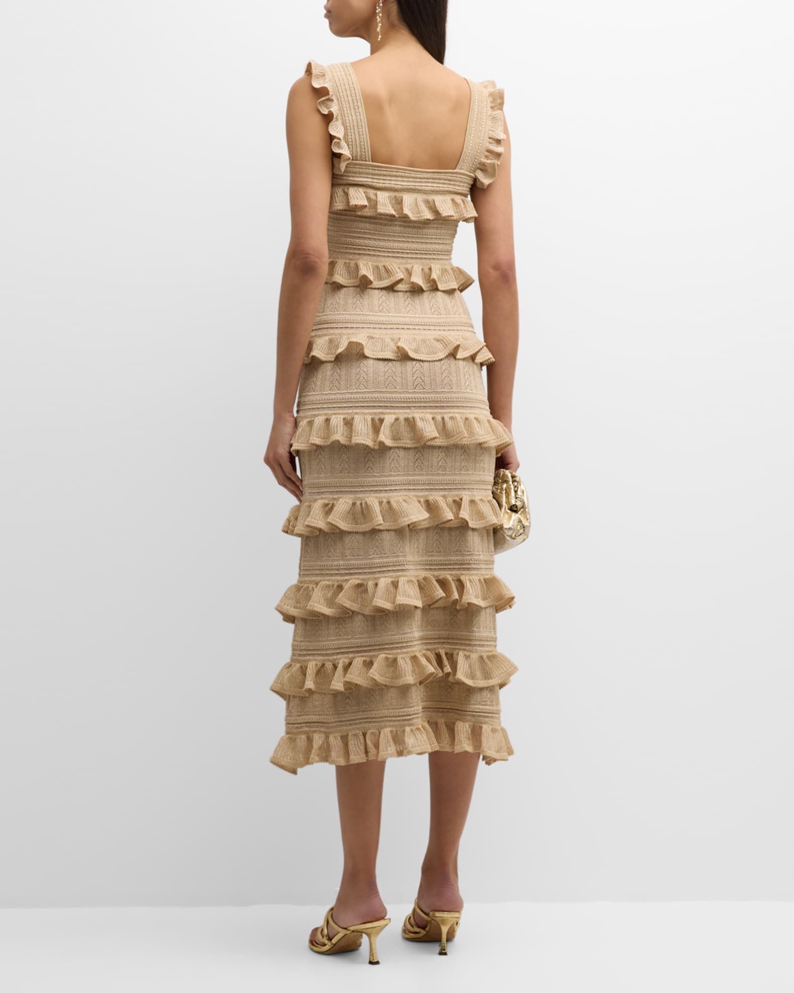 Zimmermann Matchmaker Ruffle Knit Midi Dress | Neiman Marcus