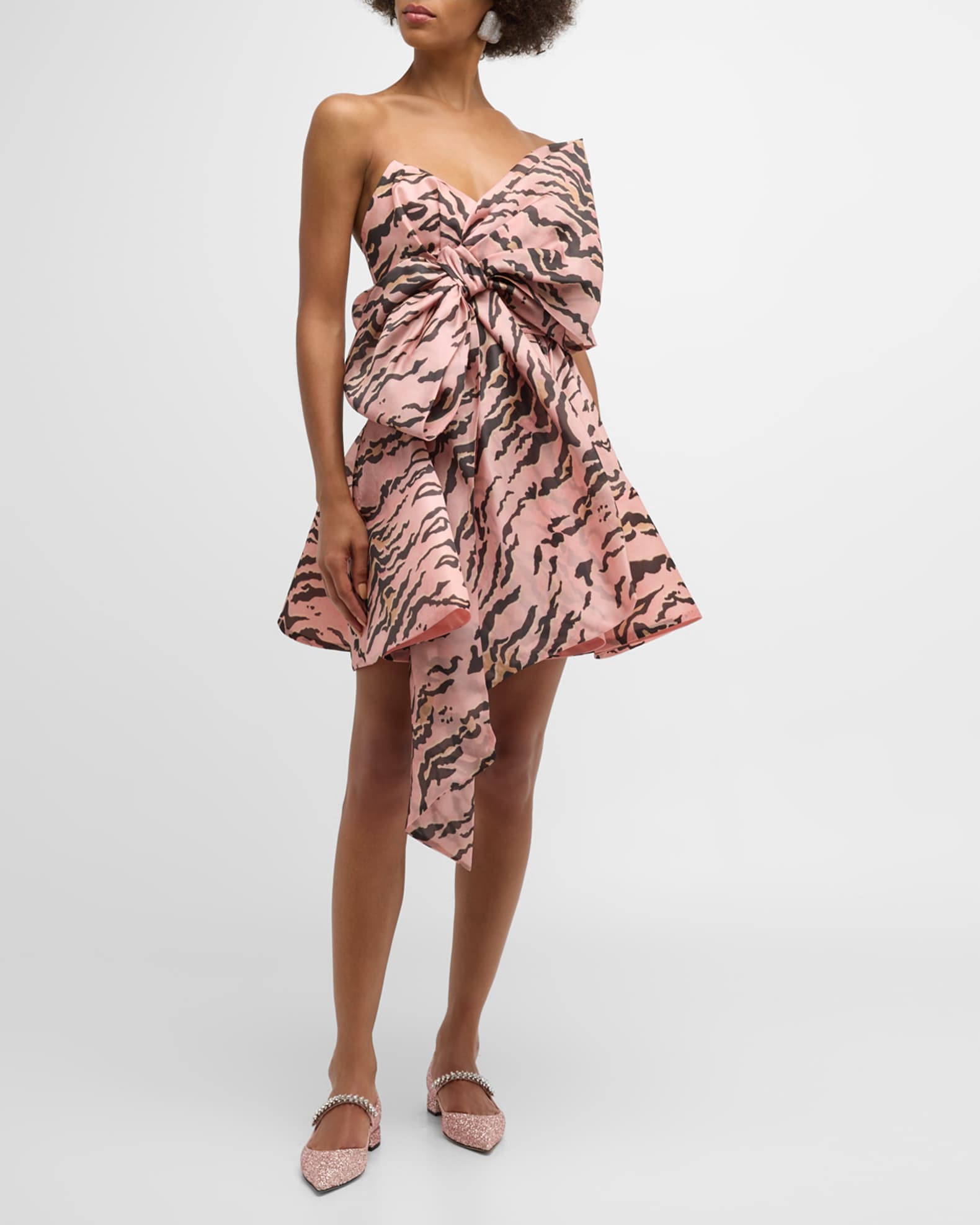 Zimmermann Matchmaker Strapless Bow Mini Dress | Neiman Marcus