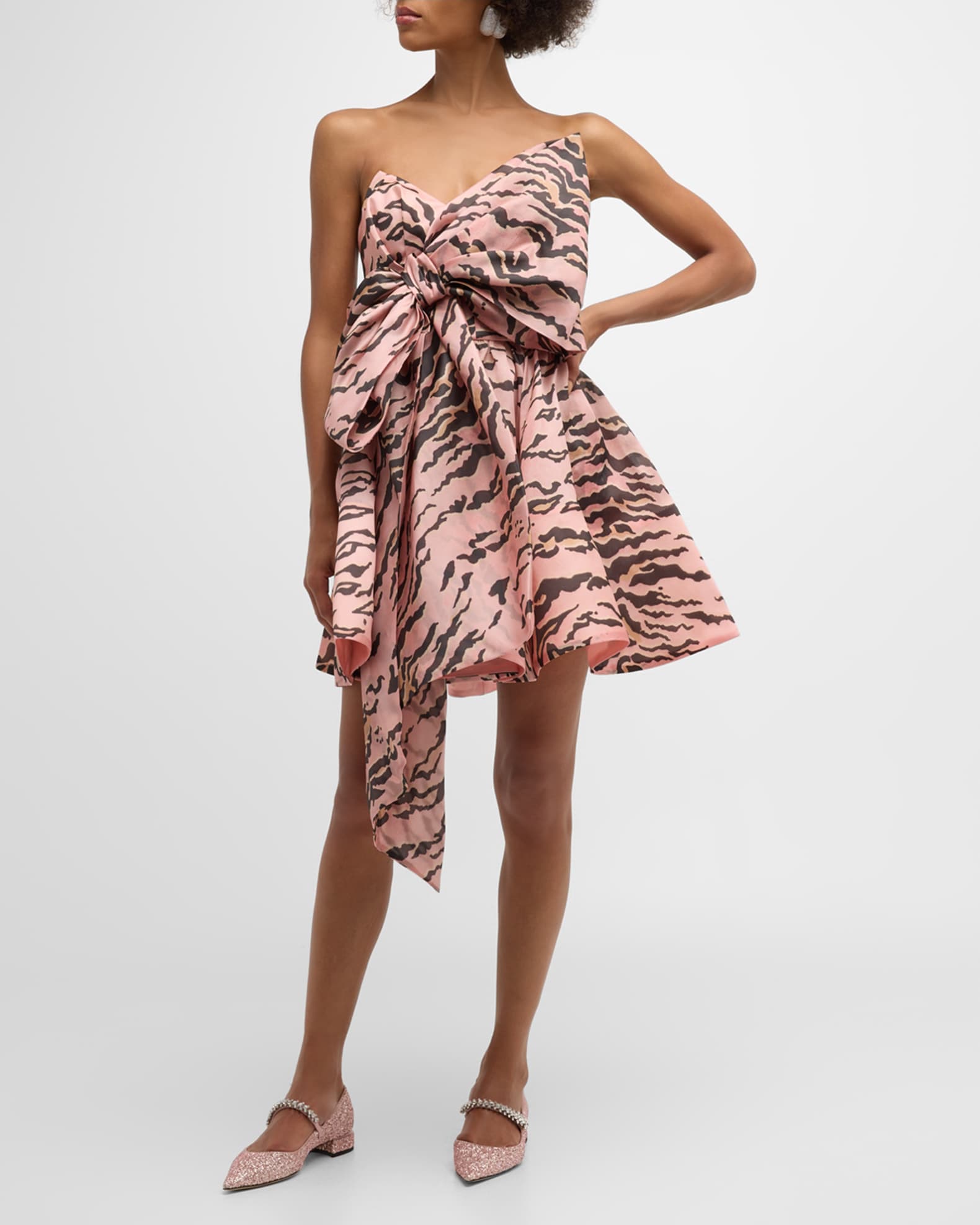 Zimmermann Matchmaker Strapless Bow Mini Dress | Neiman Marcus