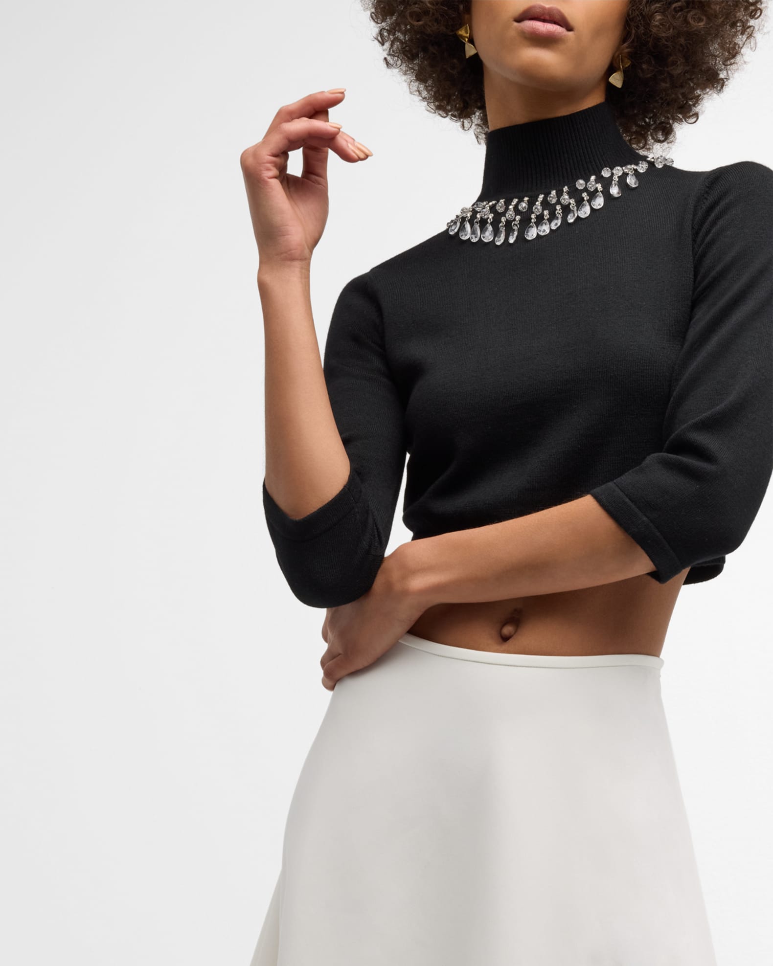 Zimmermann Matchmaker High-Neck Crystal Crop Top | Neiman Marcus