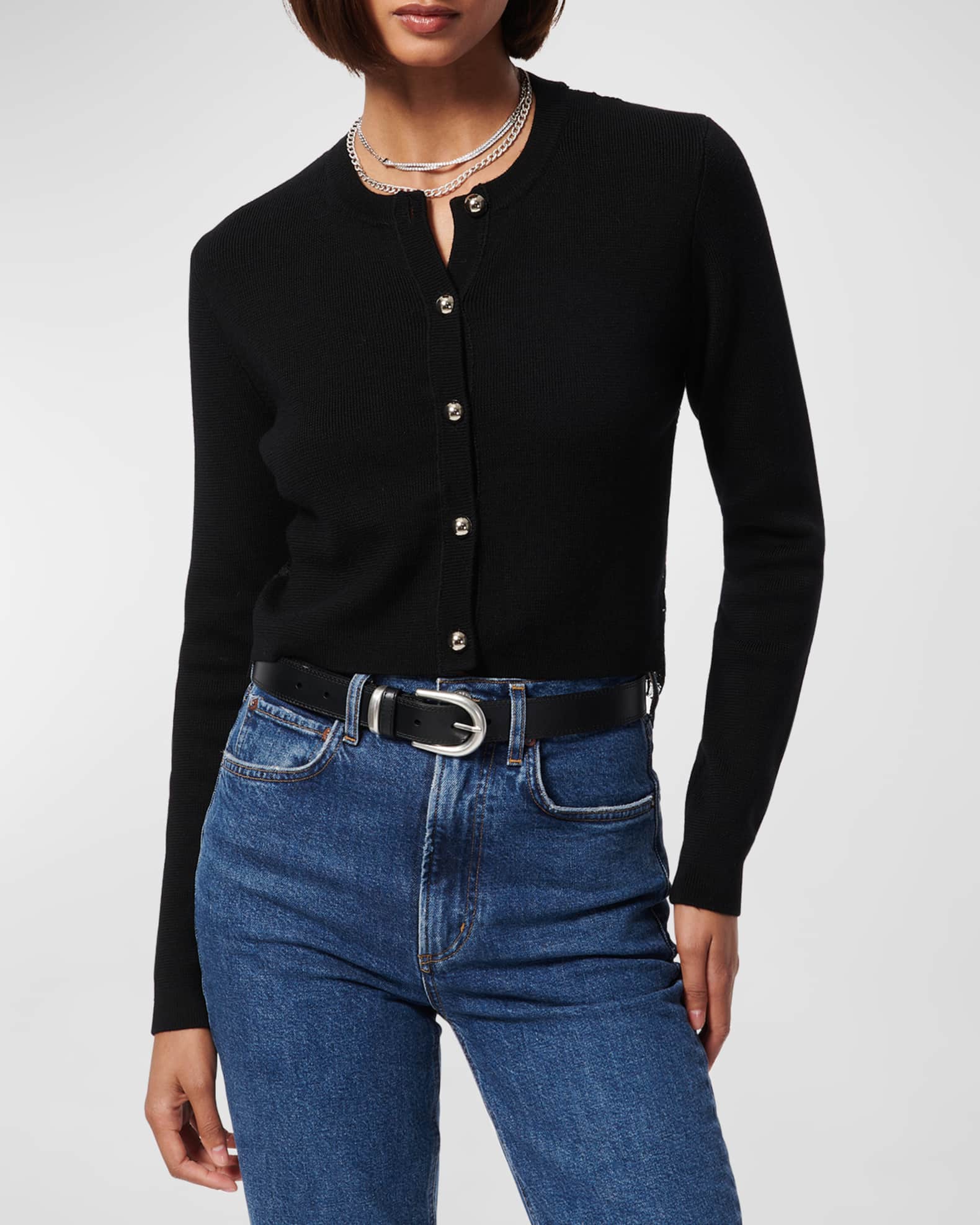 Cami NYC Aurla Merino Wool Lace-Back Cardigan | Neiman Marcus