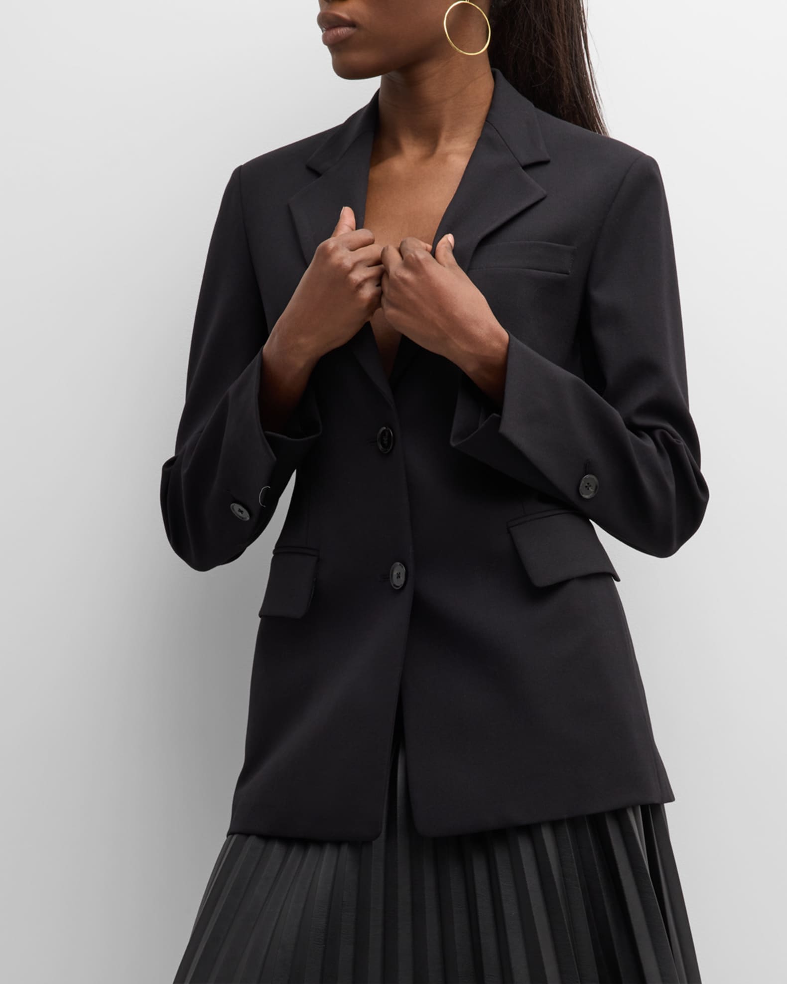 Proenza Schouler Eva Tropical Wool Blazer Jacket | Neiman Marcus