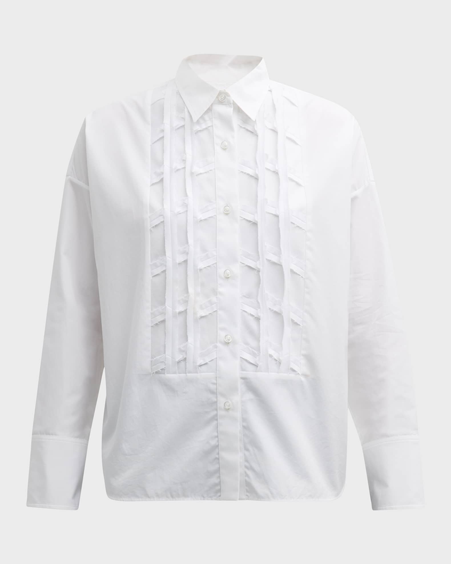 CALLAS Milano Soir Embellished Button-Down Cotton Shirt | Neiman Marcus
