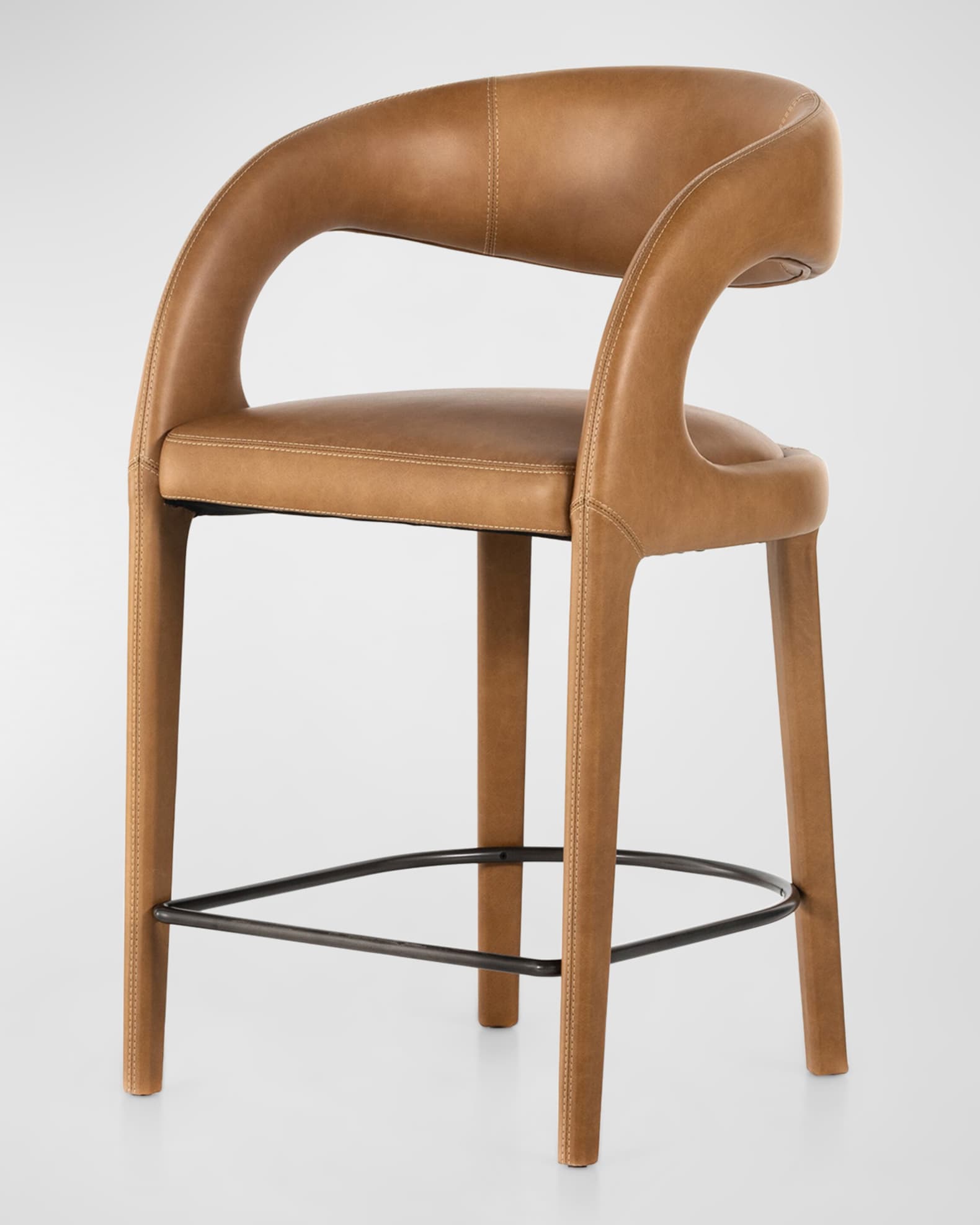 Four Hands Hawkins Leather Counter Stool, 26" | Neiman Marcus