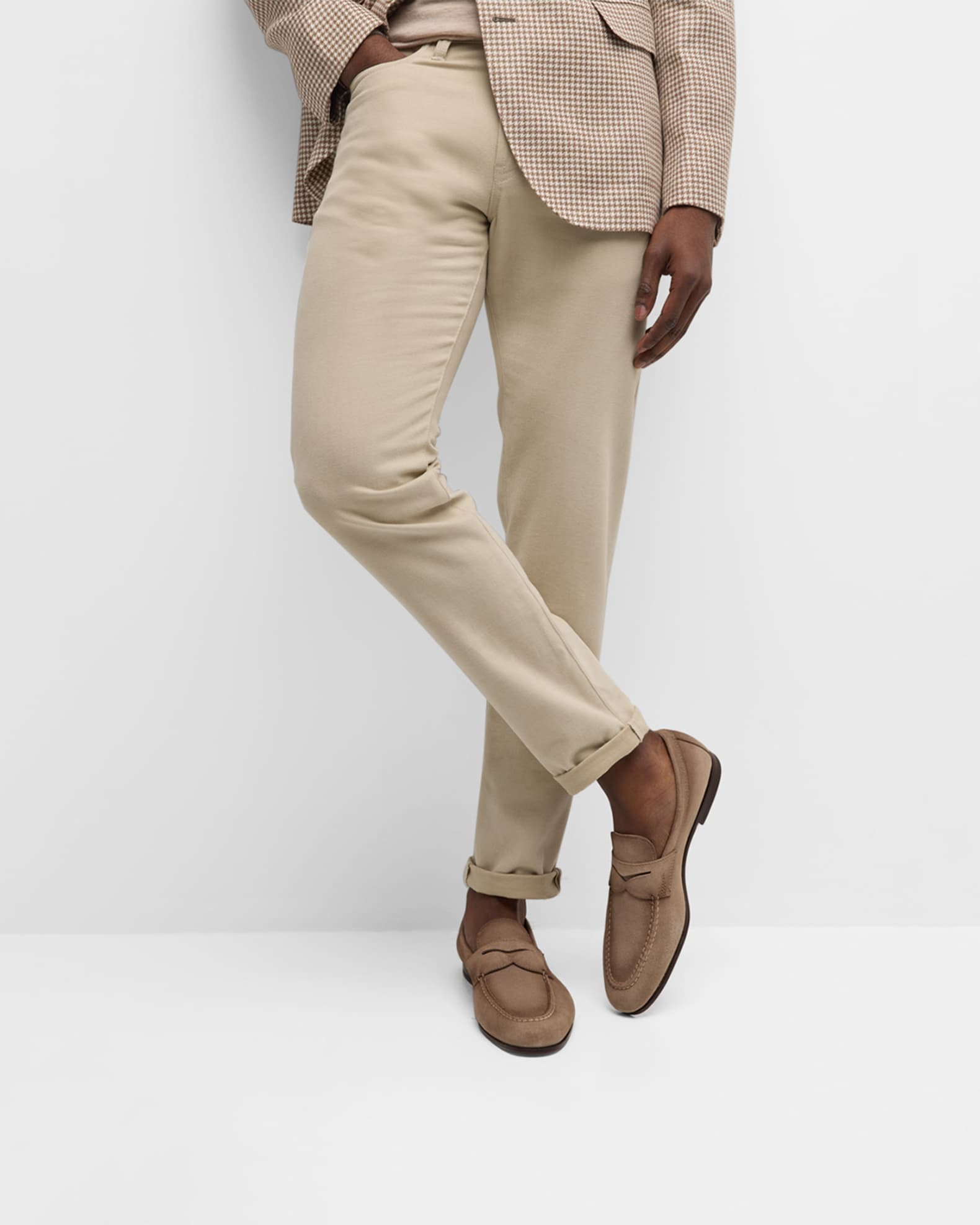 Santoni Men's Door Suede Penny Loafers | Neiman Marcus