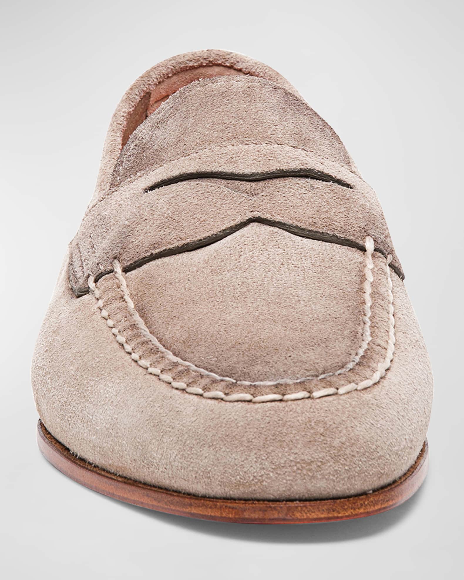 Santoni Men's Door Suede Penny Loafers | Neiman Marcus
