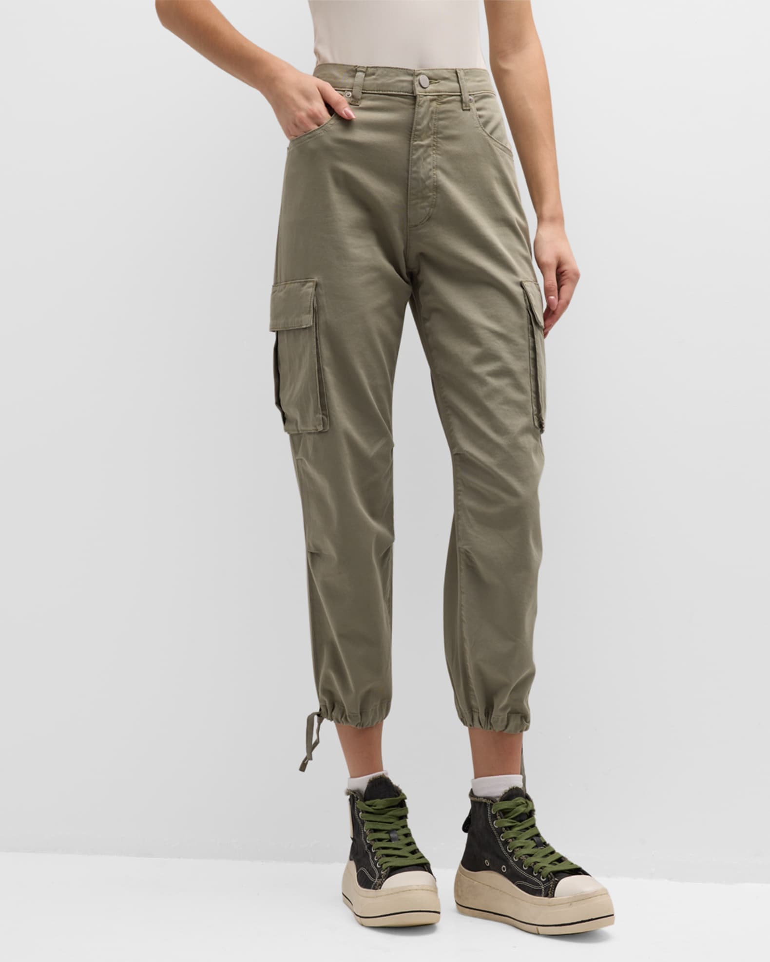 DL1961 Gwen Straight Crop Cargo Joggers | Neiman Marcus
