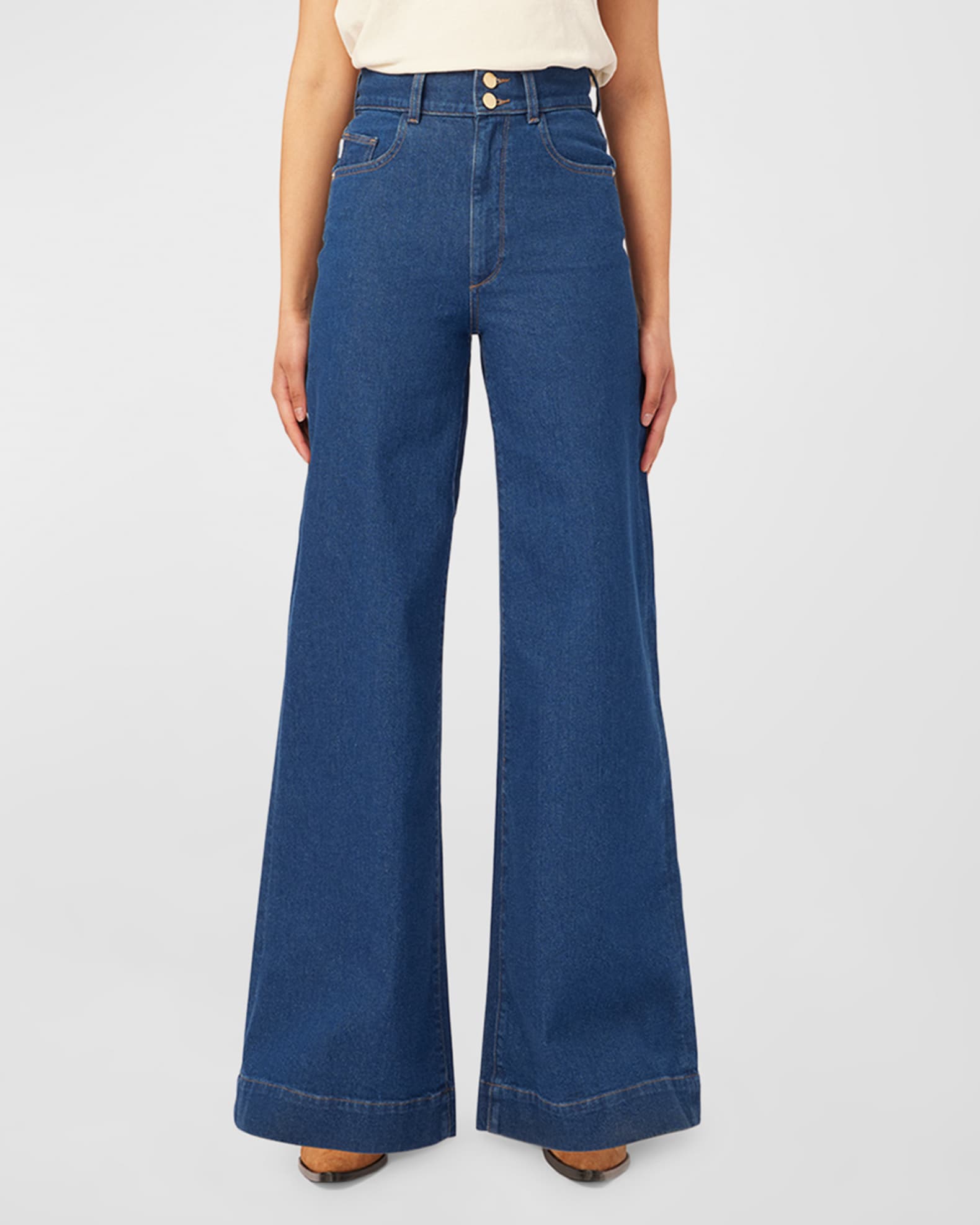 DL1961 Hepburn Wide-Leg High Rise Vintage Jeans | Neiman Marcus