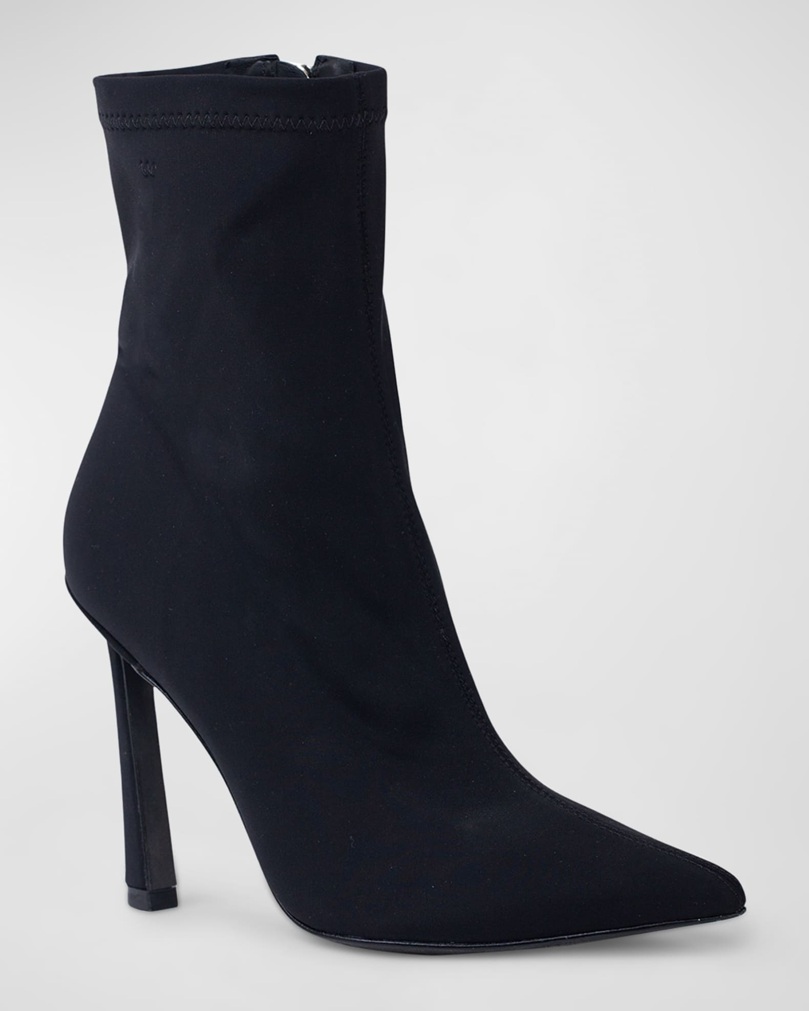 Black Suede Studio Chiara Stretch Stiletto Ankle Booties | Neiman Marcus
