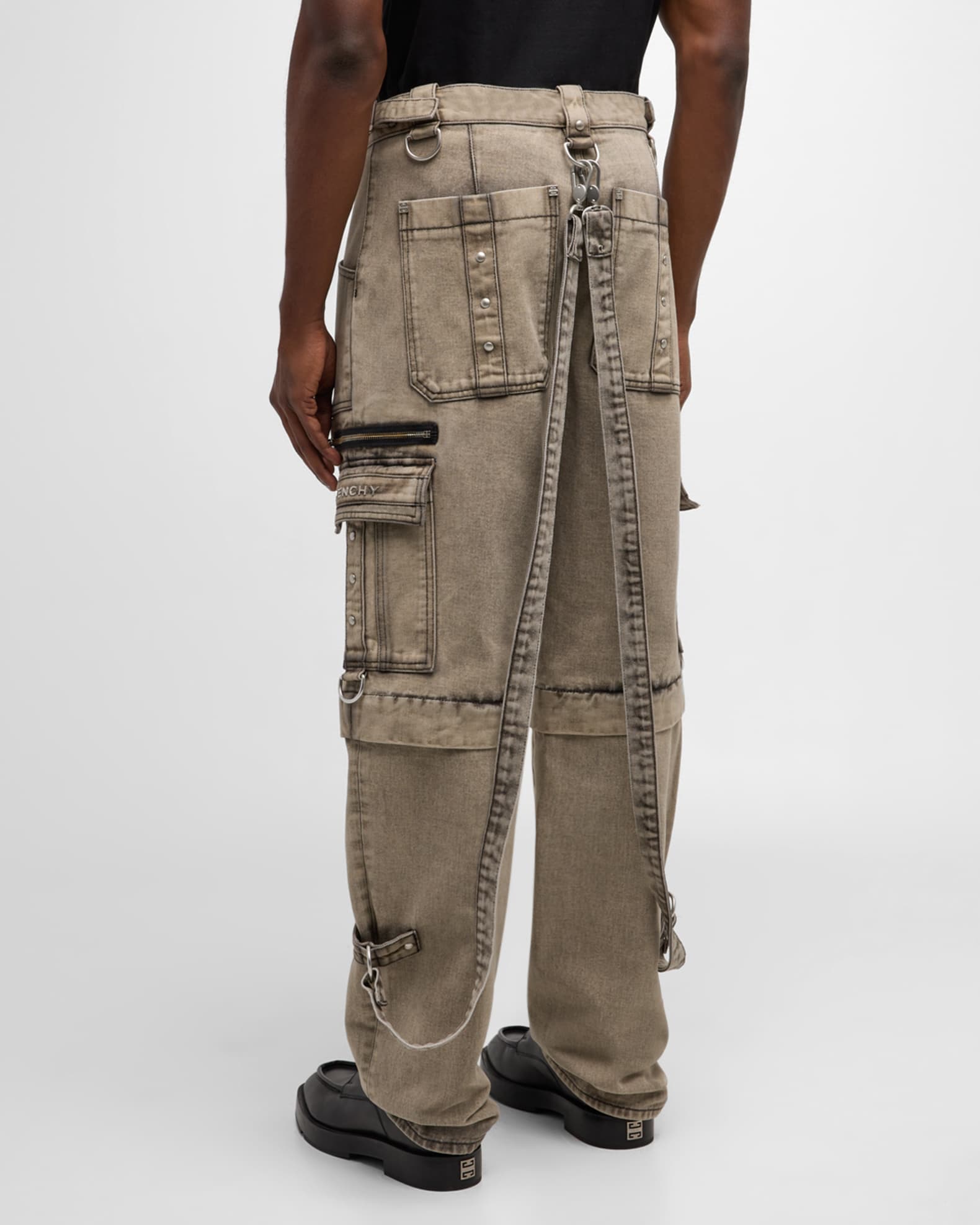 Givenchy Men's Denim Detailed Hardware Pants | Neiman Marcus