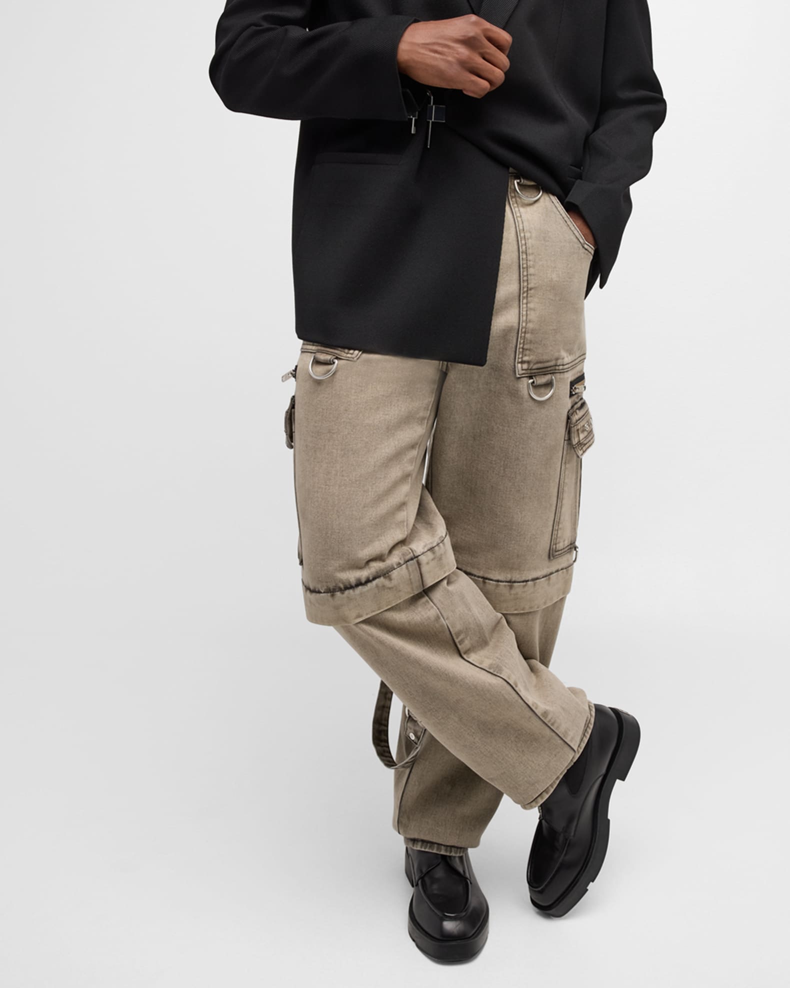 Givenchy Men's Denim Detailed Hardware Pants | Neiman Marcus