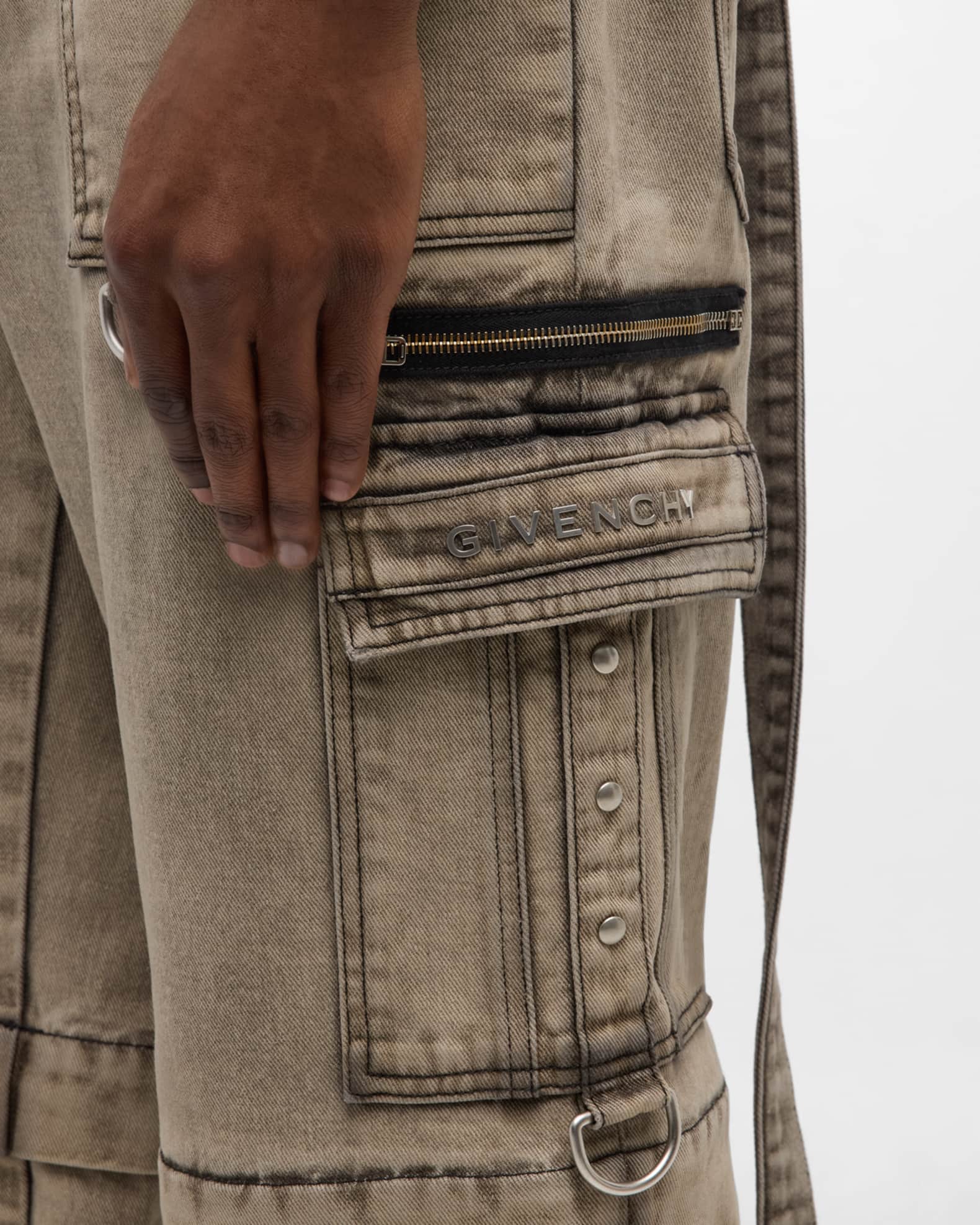 Givenchy Men's Denim Detailed Hardware Pants | Neiman Marcus