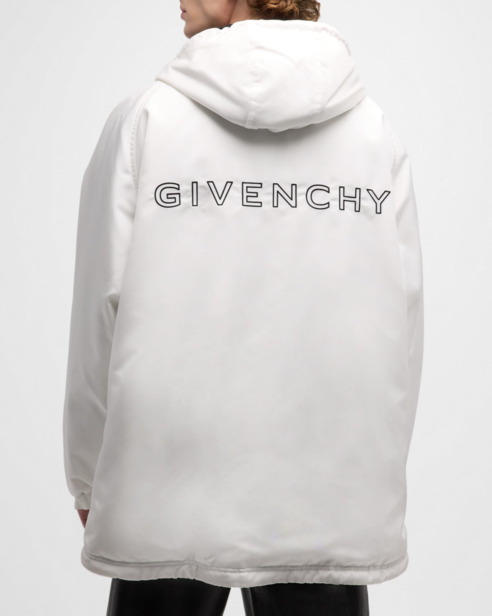 Givenchy Men's Reversible Fleece Football Parka Jacket | Neiman Marcus