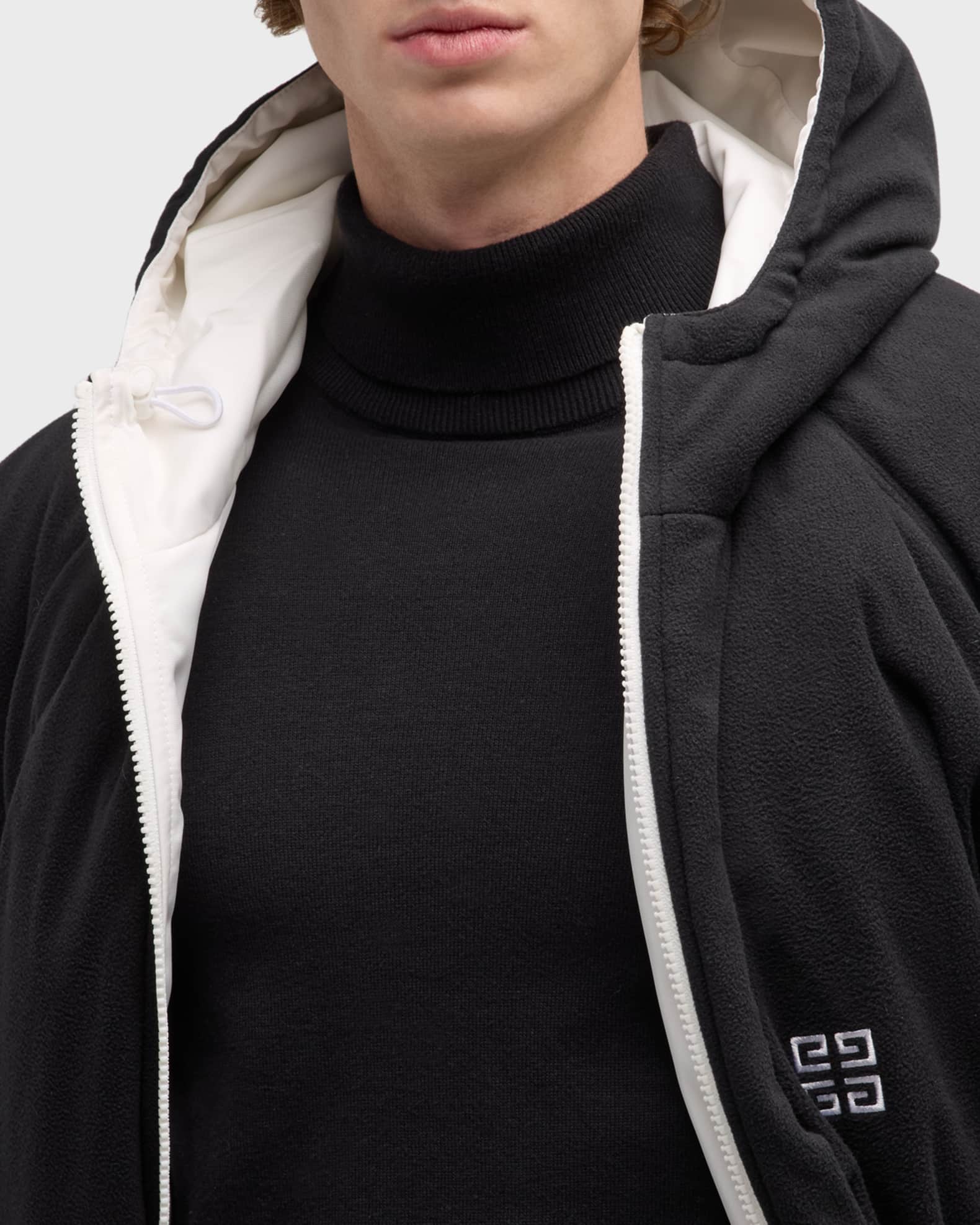 Givenchy Men's Reversible Fleece Football Parka Jacket | Neiman Marcus