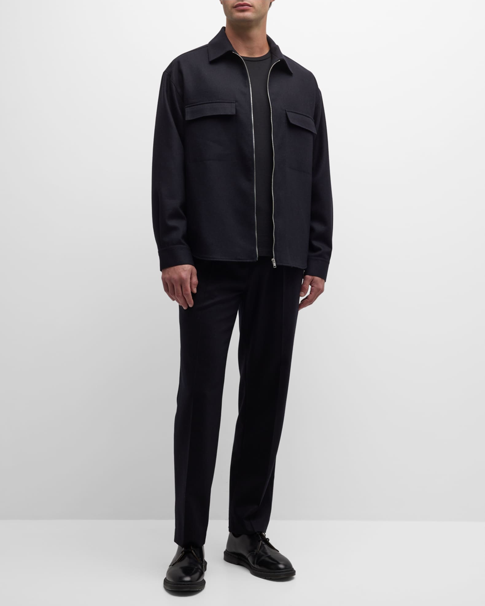 FRAME Men's Modern Flannel Zip Jacket | Neiman Marcus