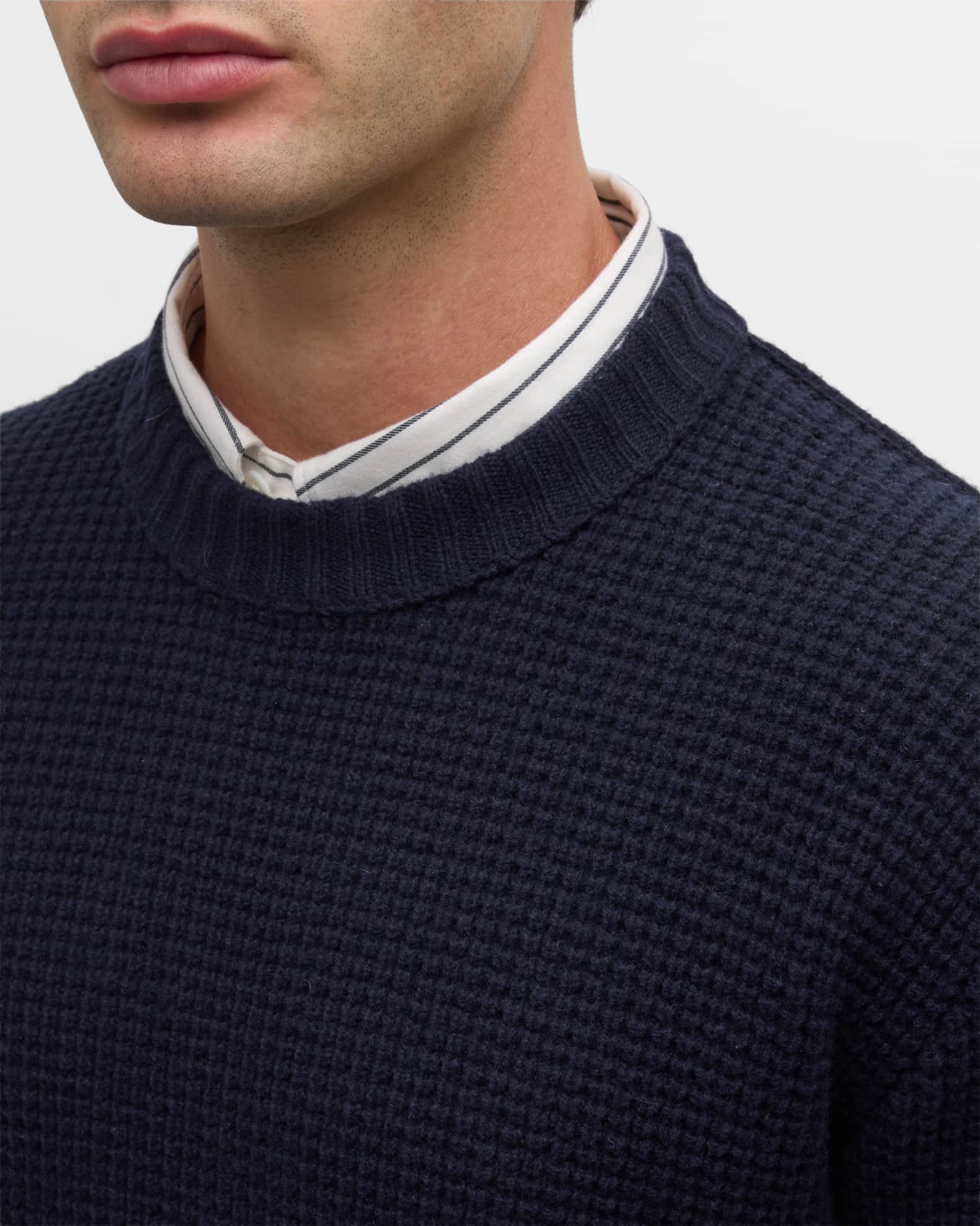 FRAME Men's Textured Wool Sweater | Neiman Marcus