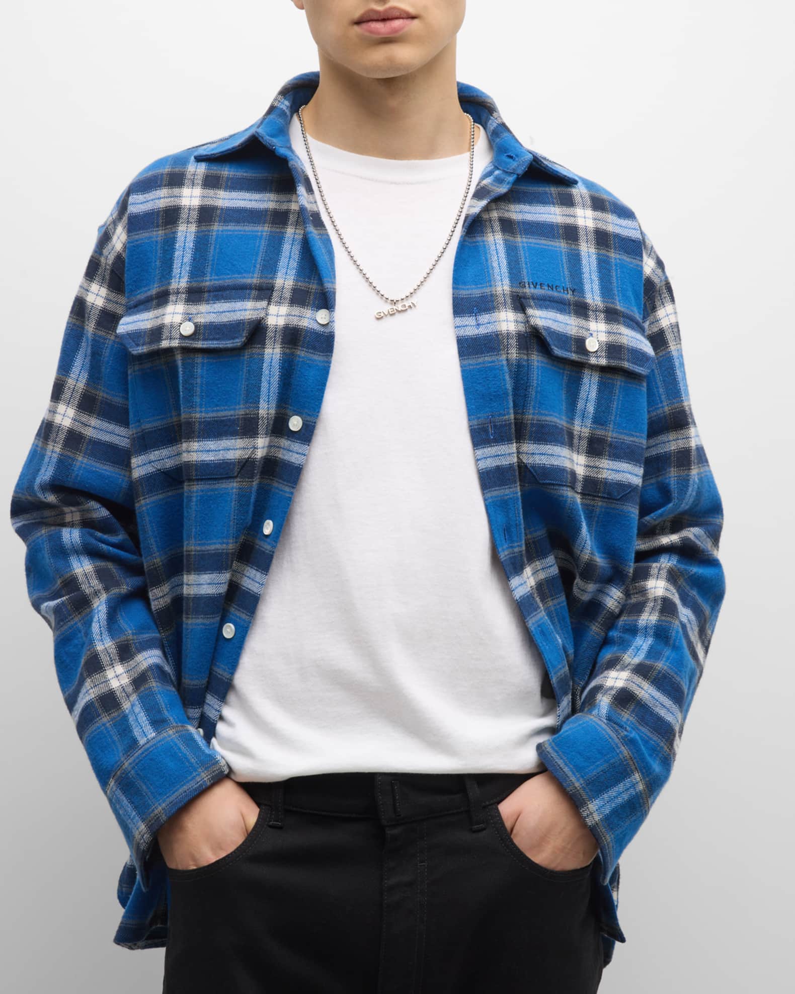 Givenchy Men's Logo Lettering Ball Chain Necklace | Neiman Marcus