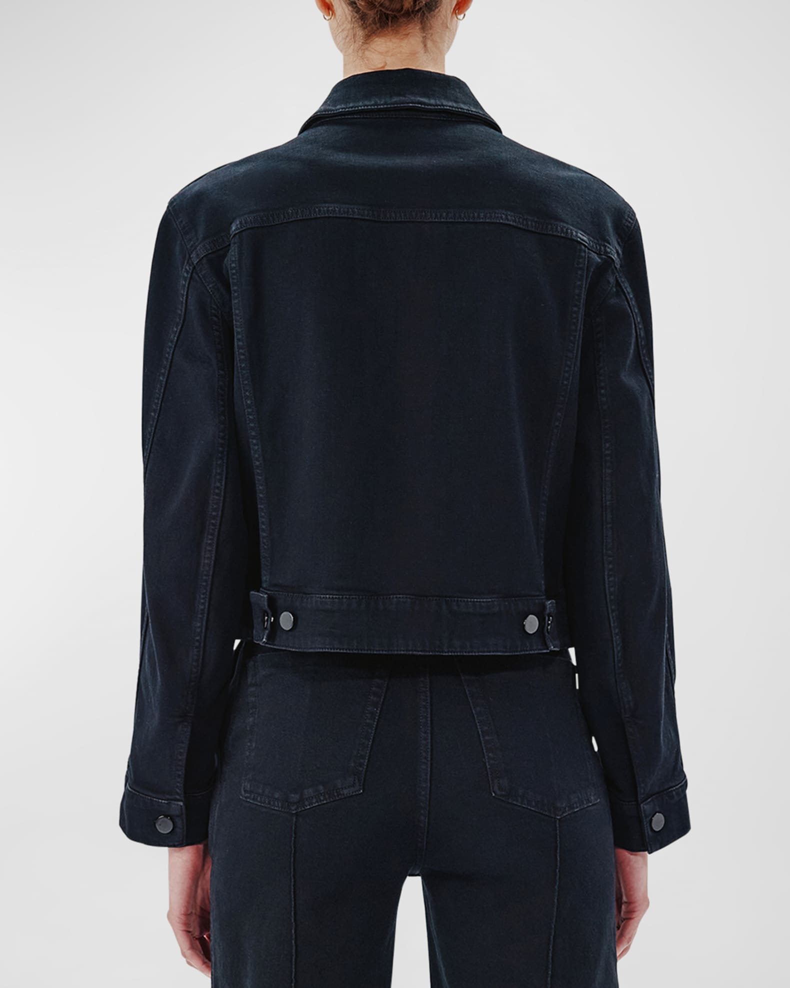 Another Tomorrow Cropped Denim Jacket | Neiman Marcus