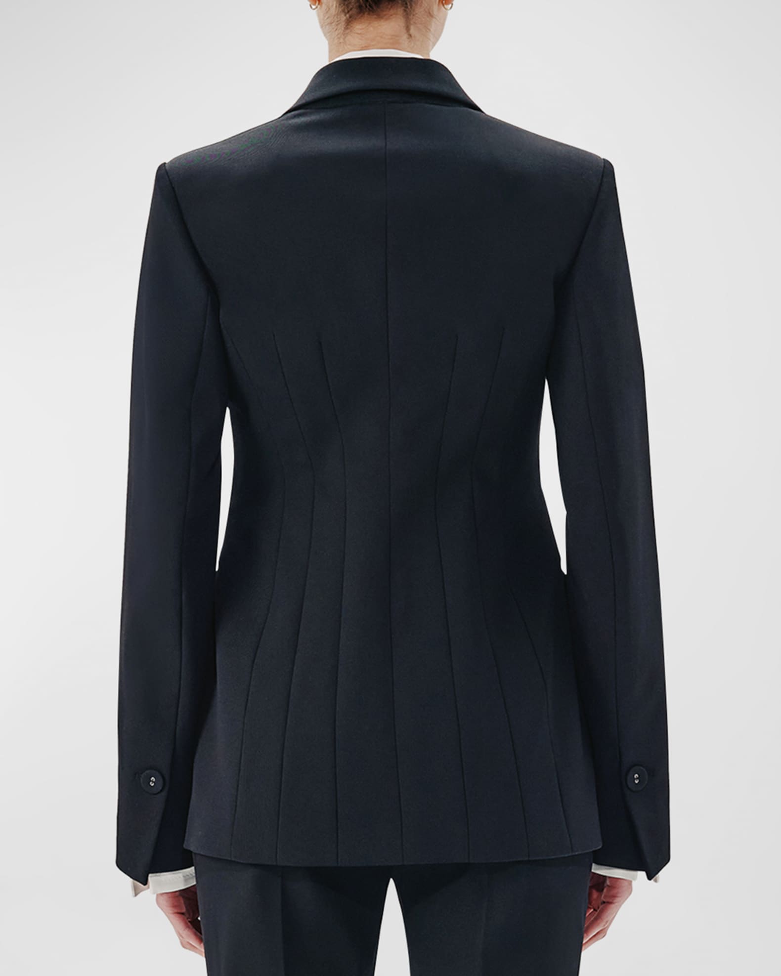 Another Tomorrow Double-Breast Structured Wool Jacket | Neiman Marcus