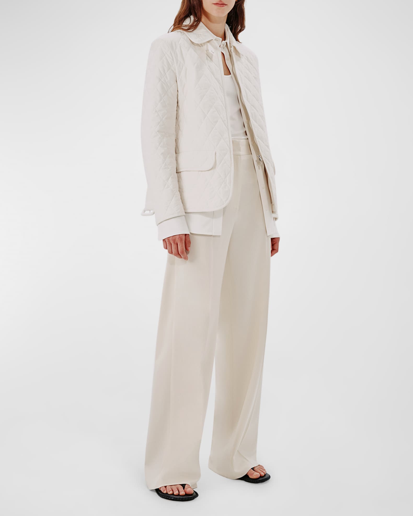 Another Tomorrow Quilted Belted Jacket | Neiman Marcus