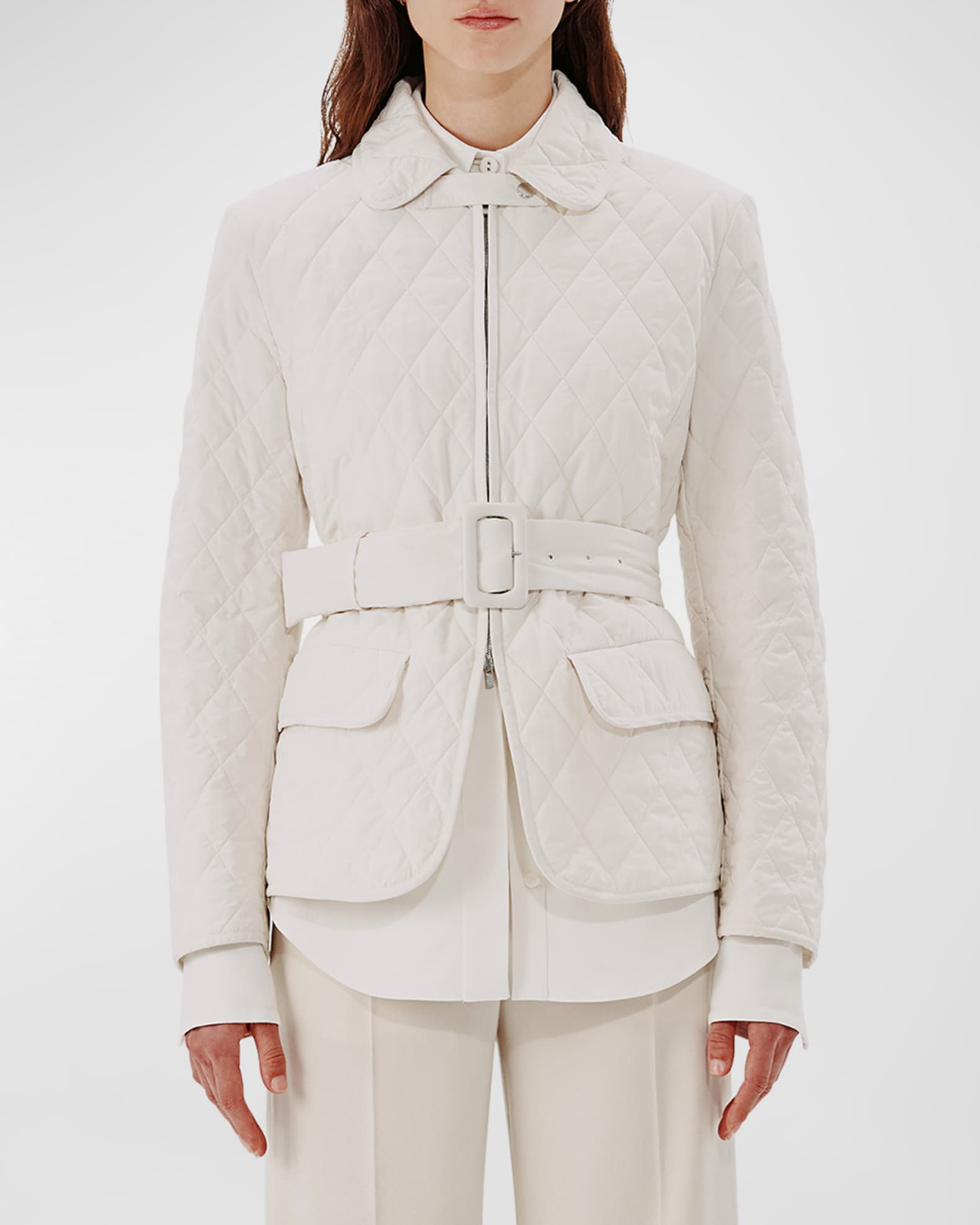 Another Tomorrow Quilted Belted Jacket | Neiman Marcus