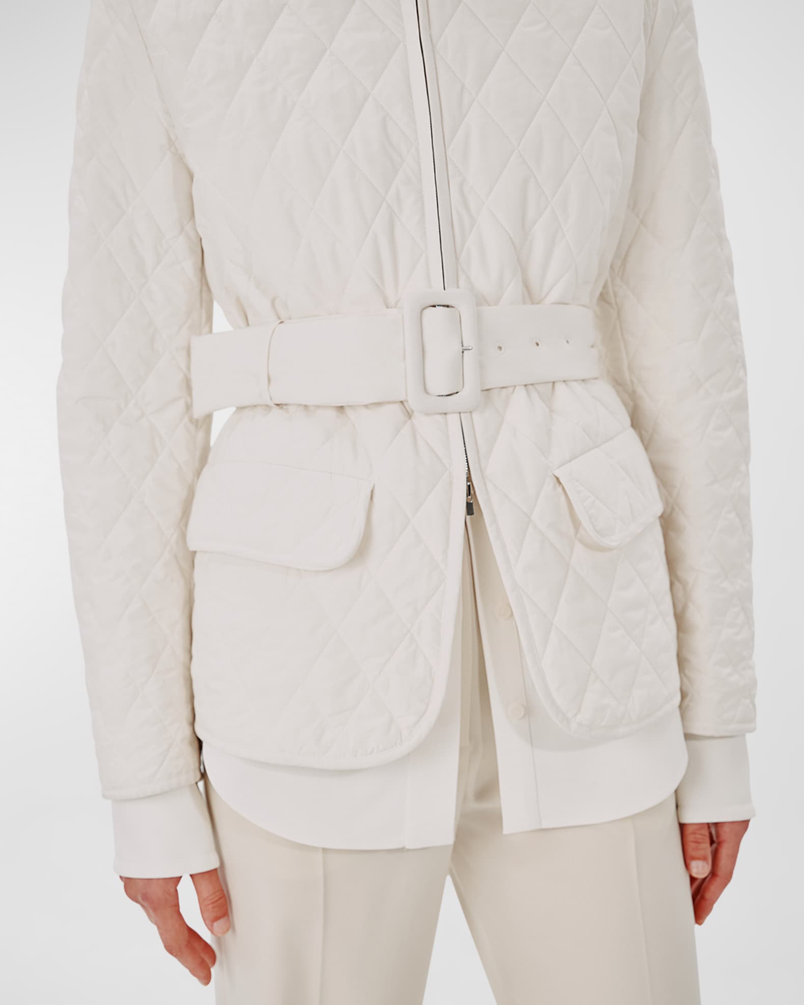 Another Tomorrow Quilted Belted Jacket | Neiman Marcus