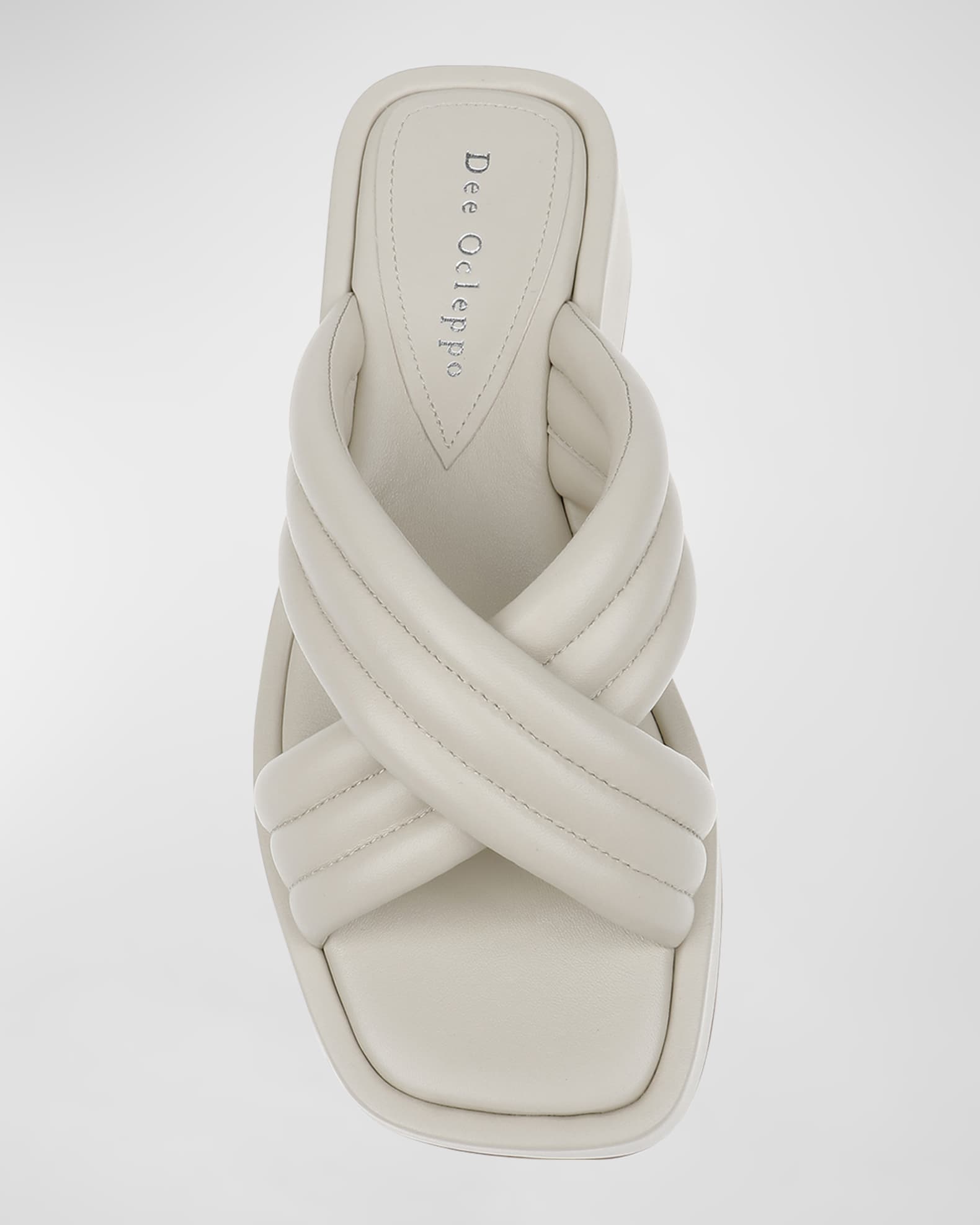 DEE OCLEPPO Sicily Crisscross Leather Flatform Sandals | Neiman Marcus