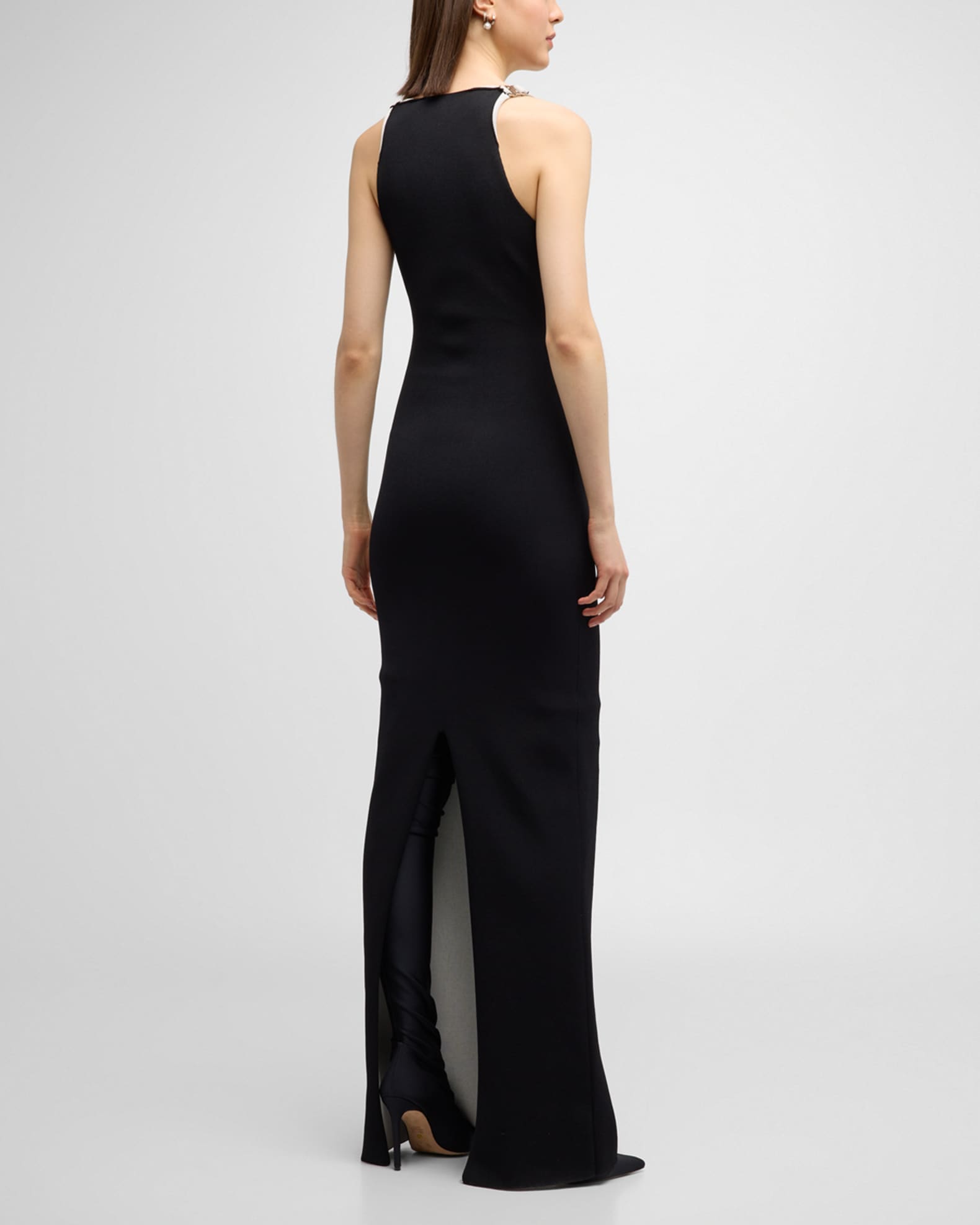 Brandon Maxwell Reversible Scoop-Neck Knit Dress with Hardware Detail ...