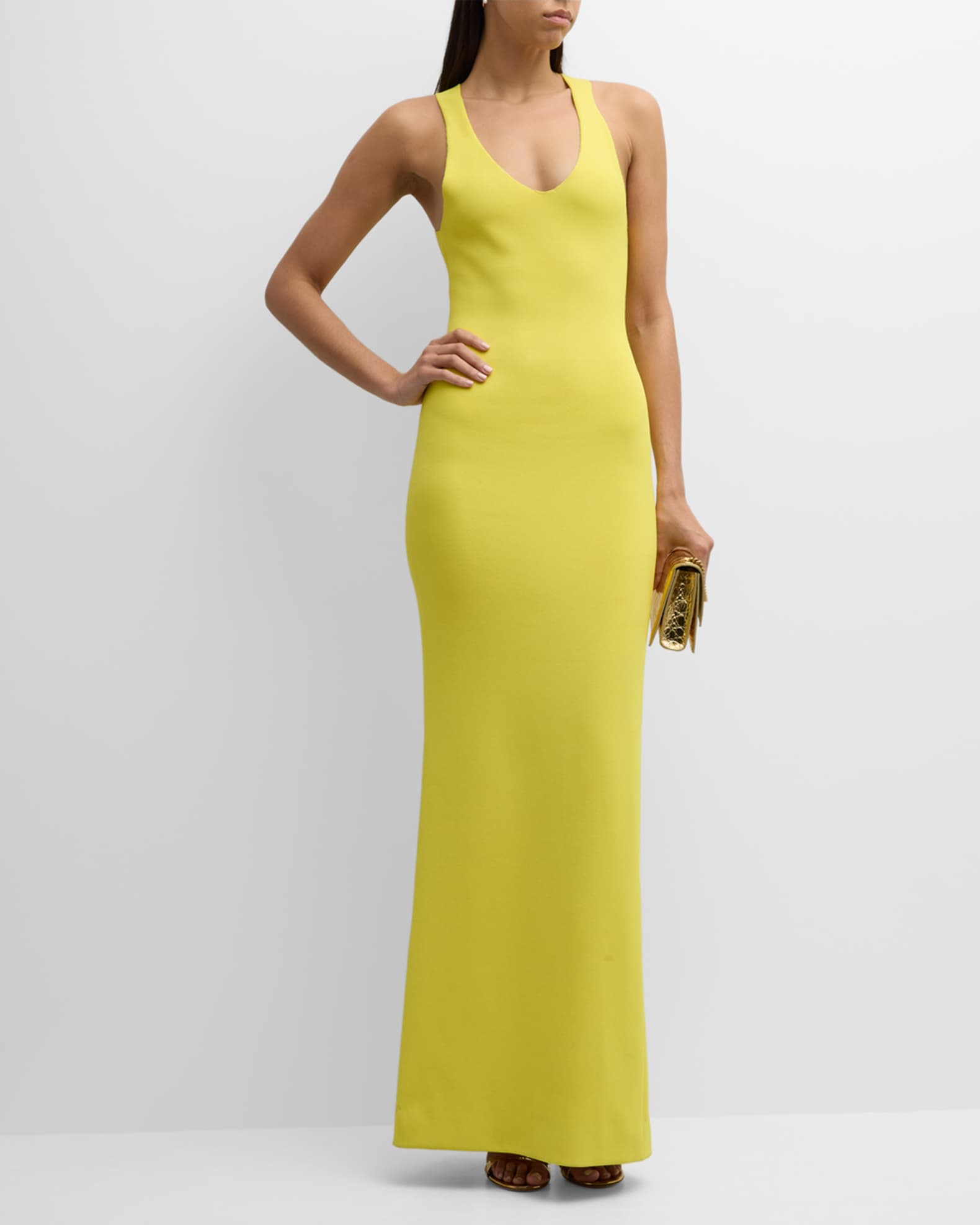 Brandon Maxwell Scoop Neck Knit Maxi Dress | Neiman Marcus