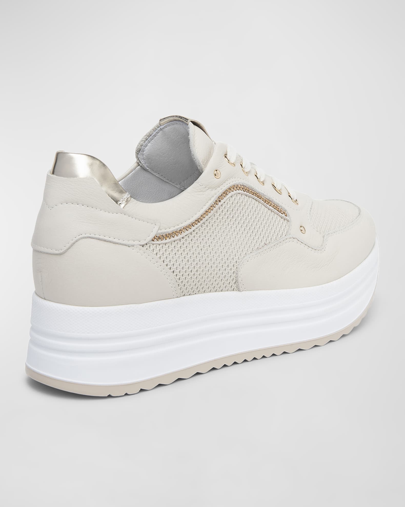 NeroGiardini Perforated Leather Platform Sneakers | Neiman Marcus