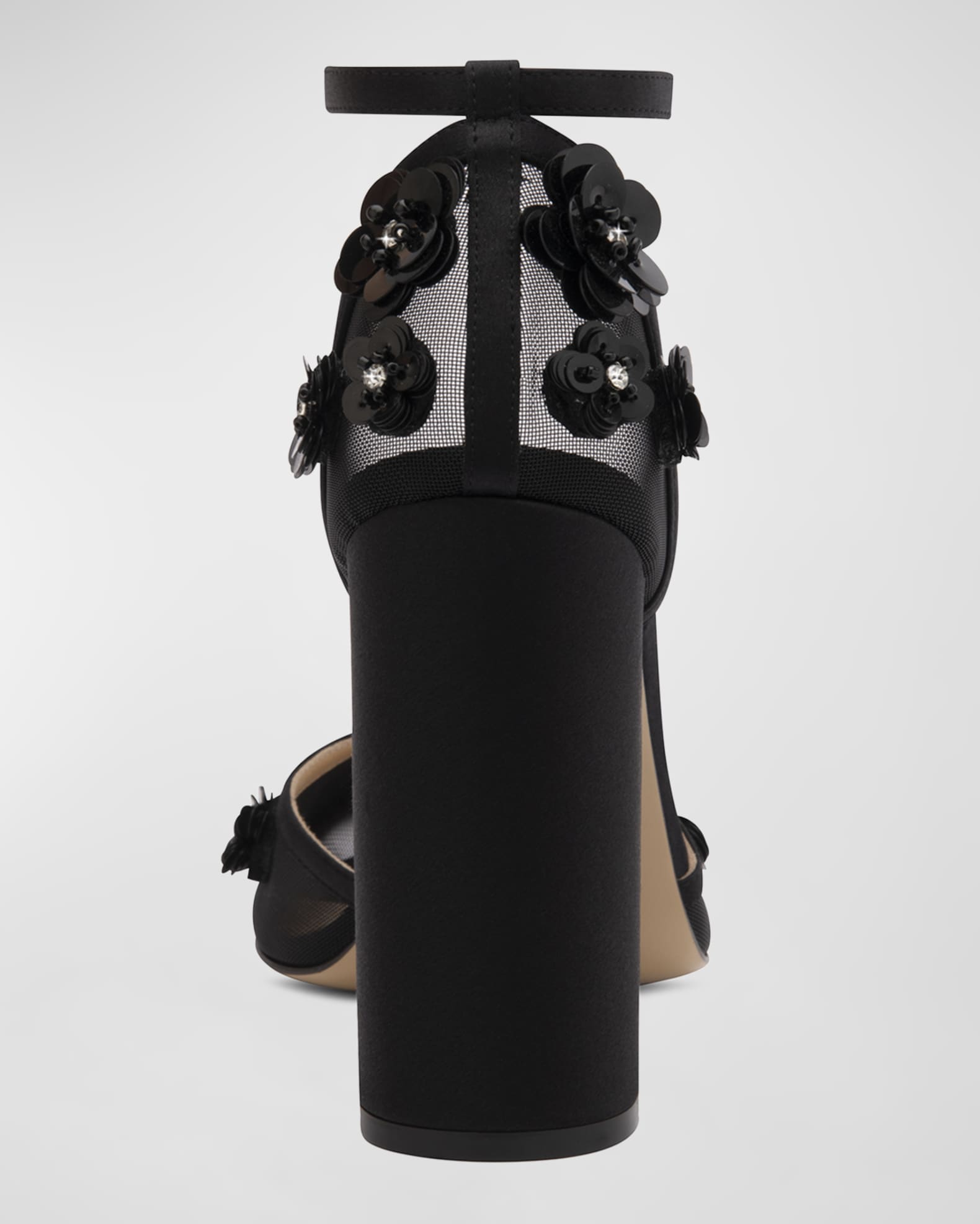 MACH & MACH Mesh Flowers Ankle-Strap Pumps | Neiman Marcus