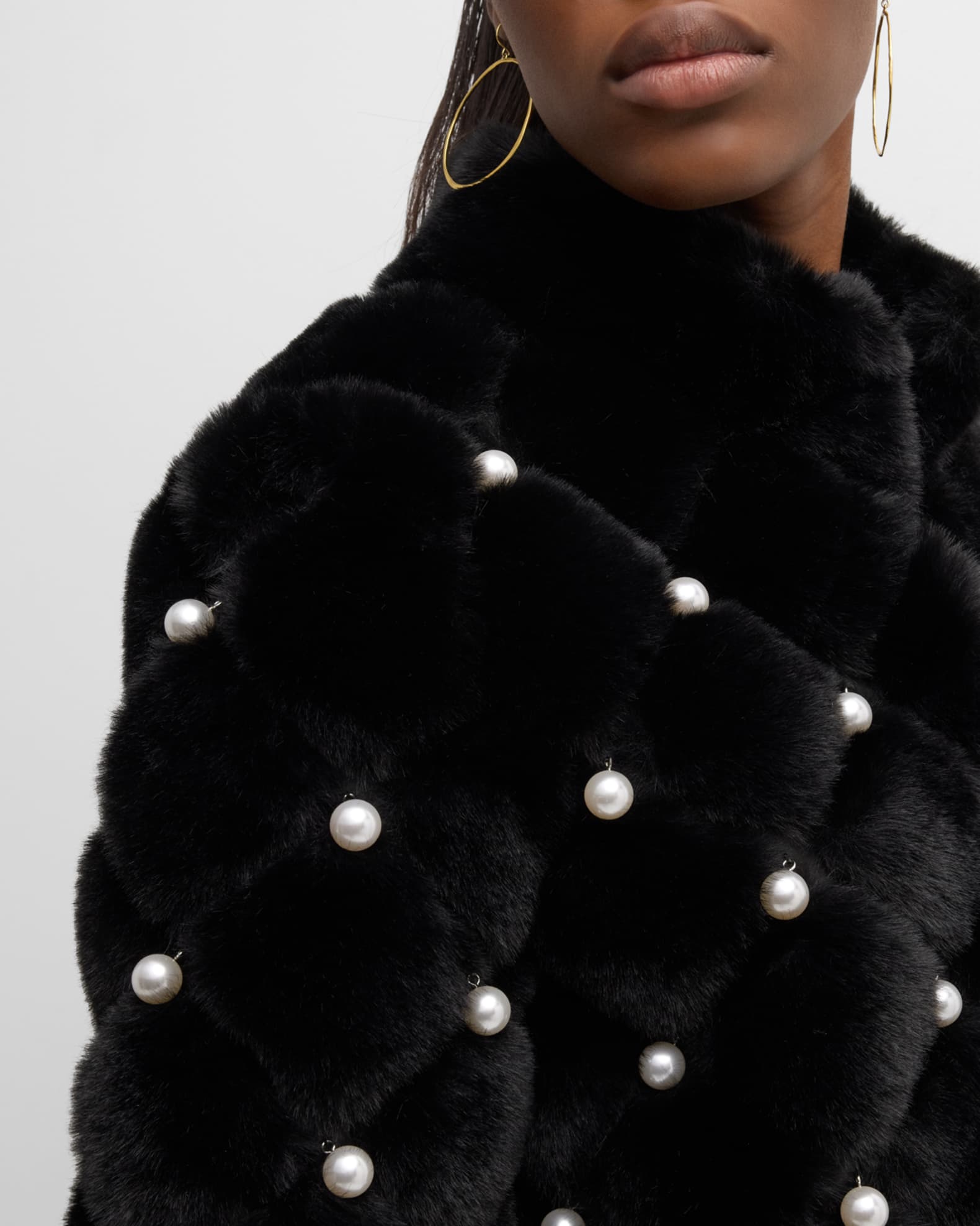 Kelli Kouri Pearly Faux Fur Jacket | Neiman Marcus