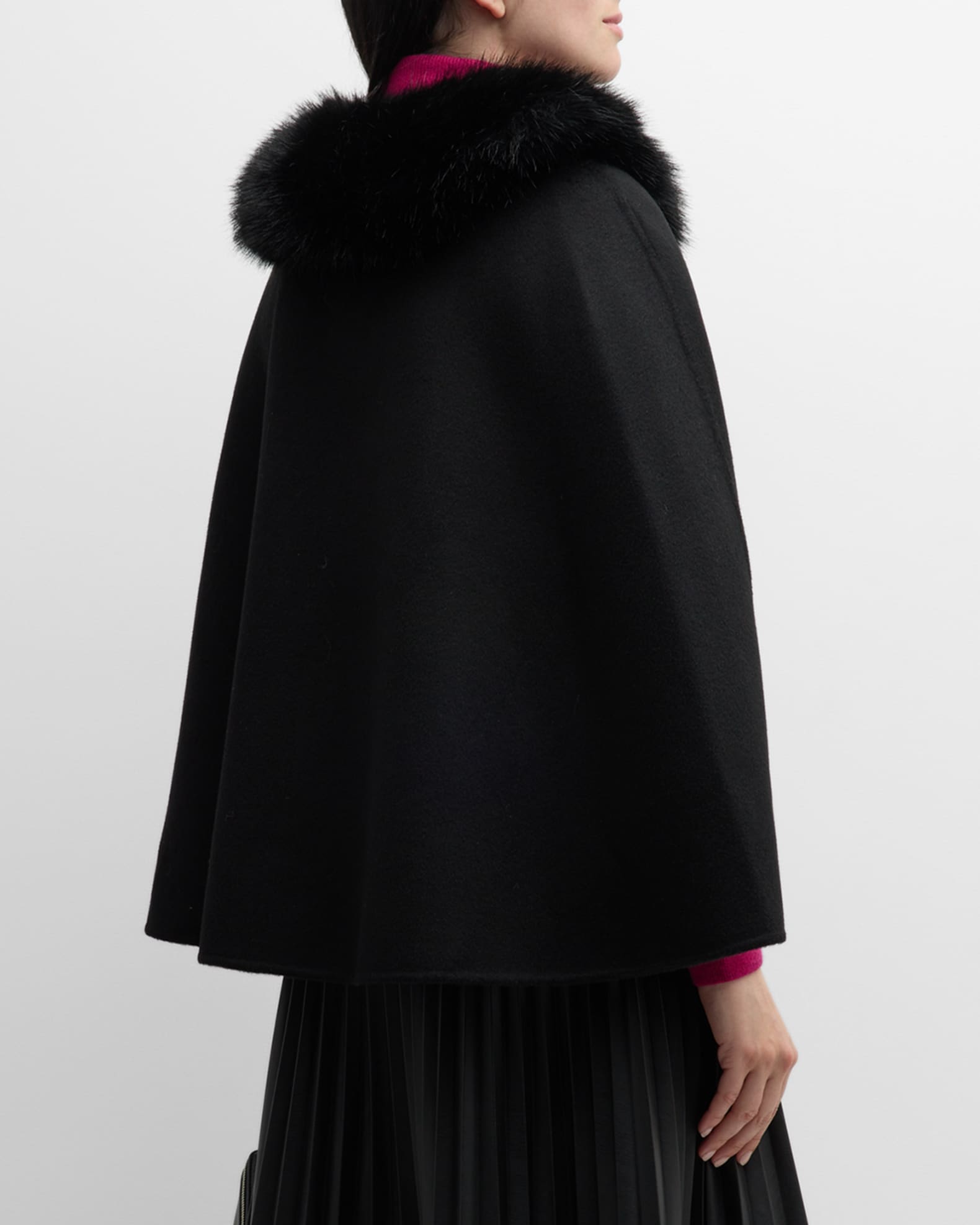 Kelli Kouri Faux Fur Collared Cape | Neiman Marcus