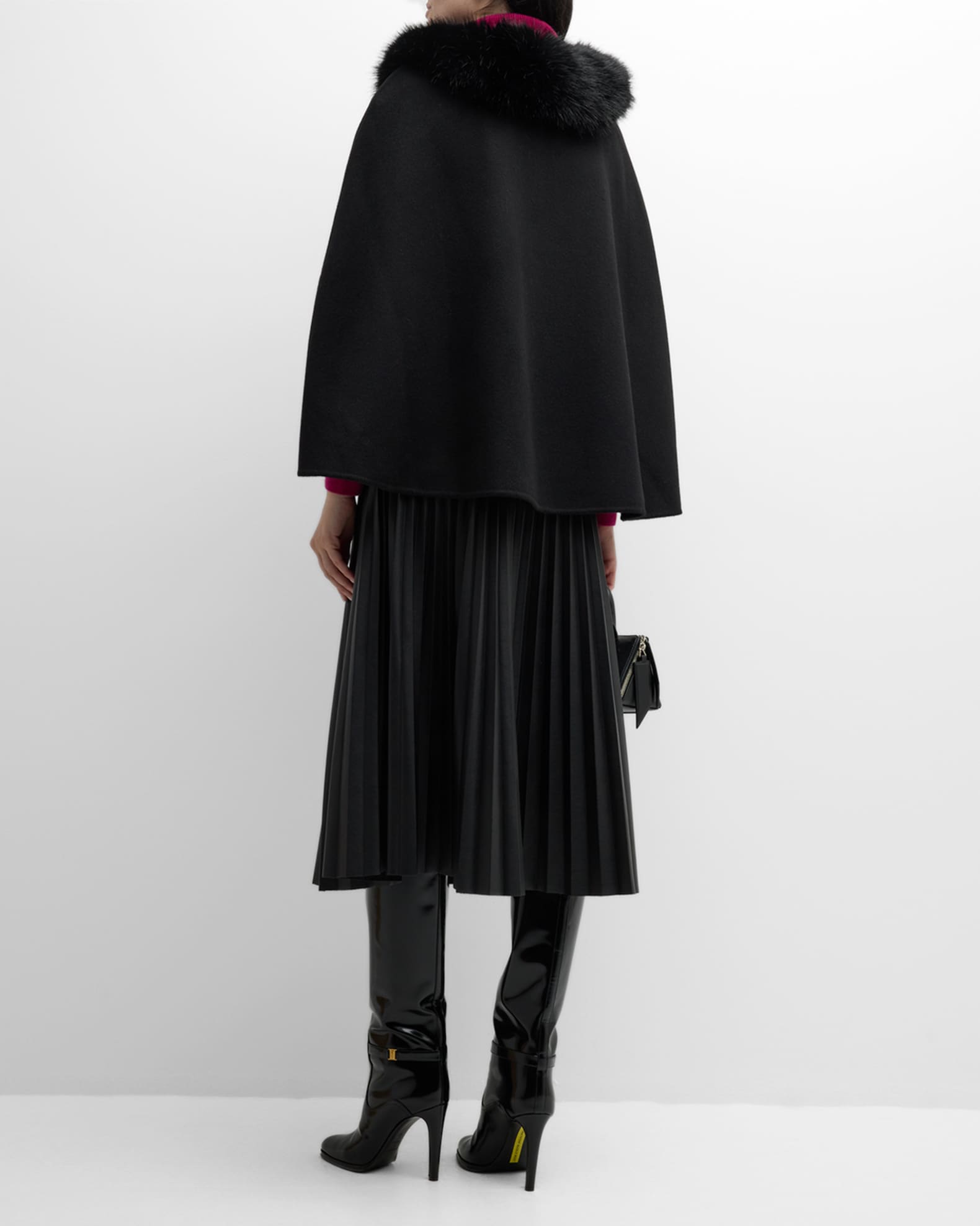 Kelli Kouri Faux Fur Collared Cape | Neiman Marcus