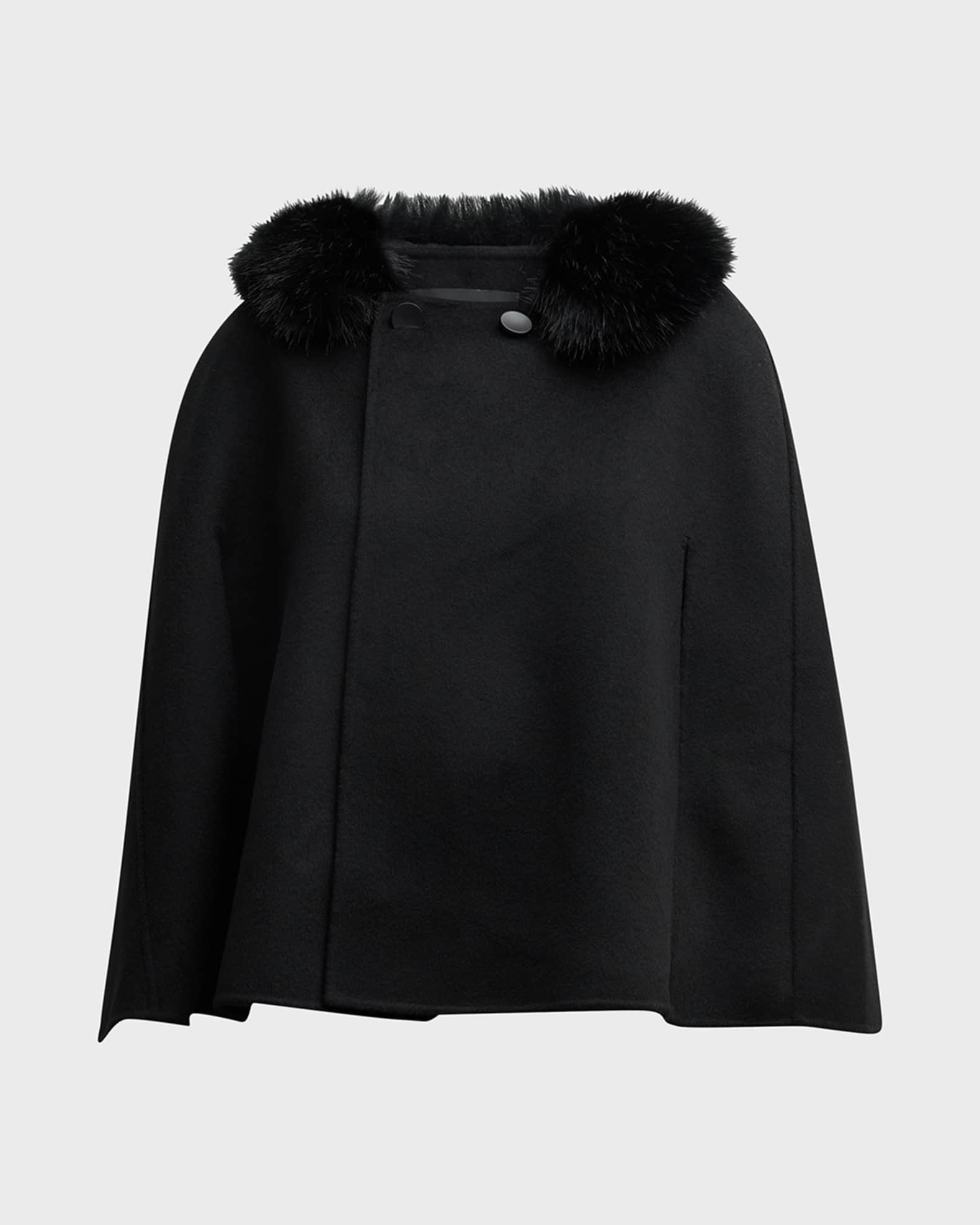 Kelli Kouri Faux Fur Collared Cape | Neiman Marcus
