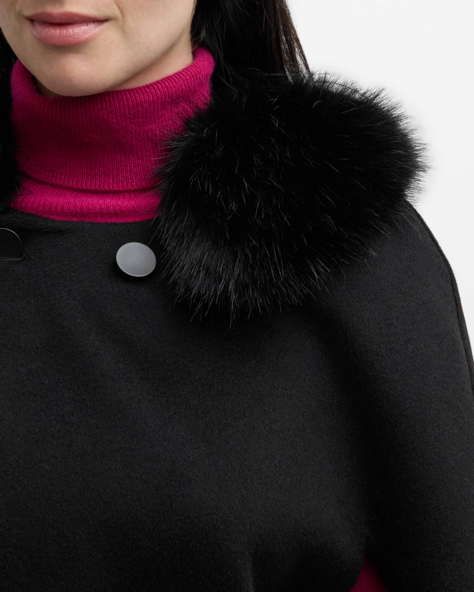 Kelli Kouri Faux Fur Collared Cape | Neiman Marcus