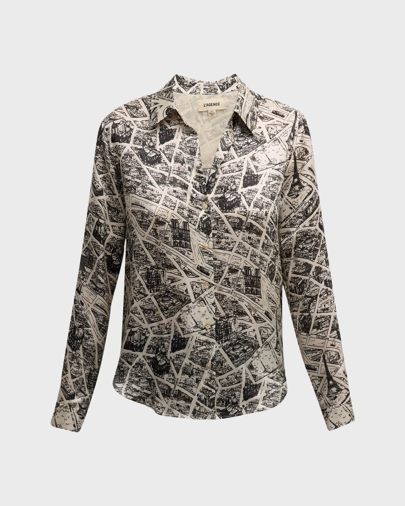 L'Agence Tyler Paris-Printed Silk Blouse | Neiman Marcus